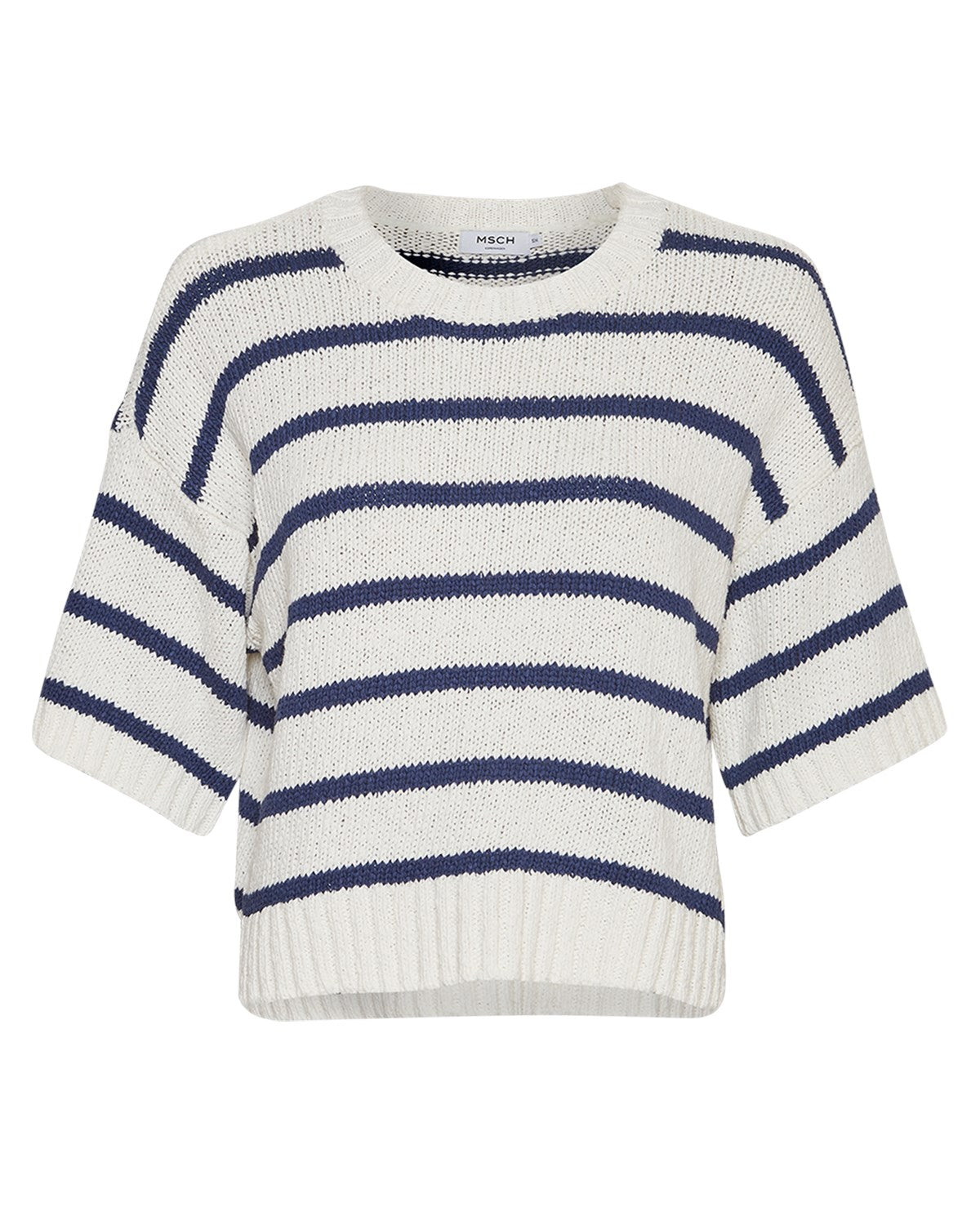 Moss Copenhagen - T-skjorter & topper - Hannalie 2/4 Pullover Stp - Egret/Oceana - Villoid