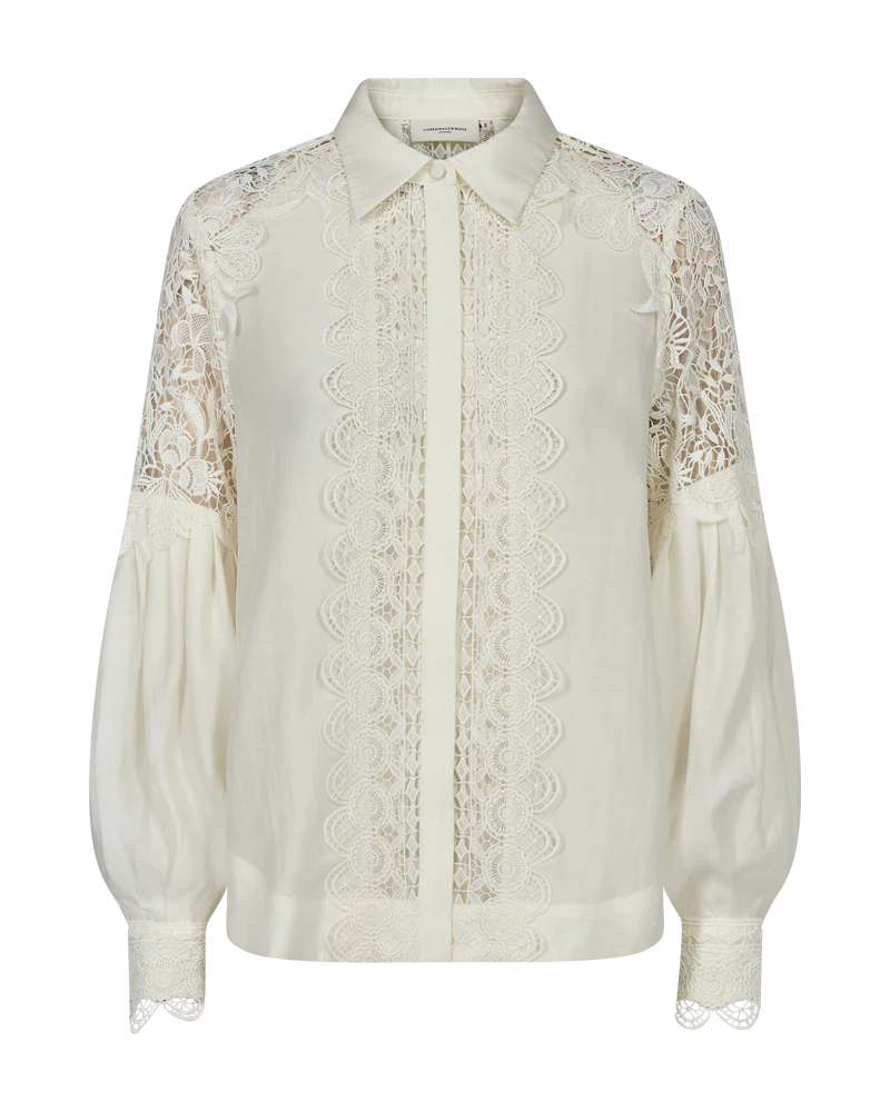 Copenhagen Muse - Bluser & skjorter - Cmmolly Shirt Lace - Jet Stream - Villoid
