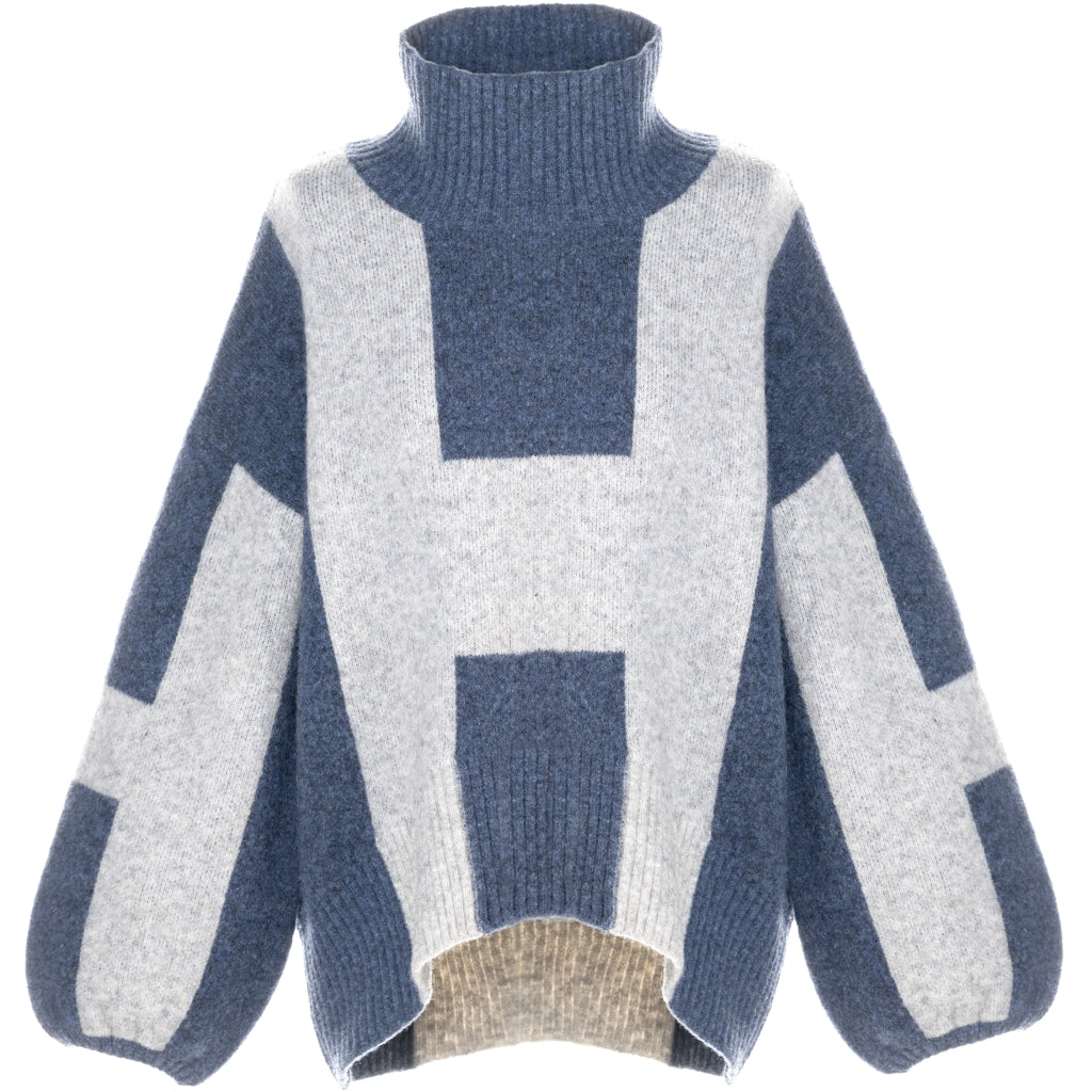 HÉST - Gensere - Isa Sweater - Blue With Grey Melange - Villoid