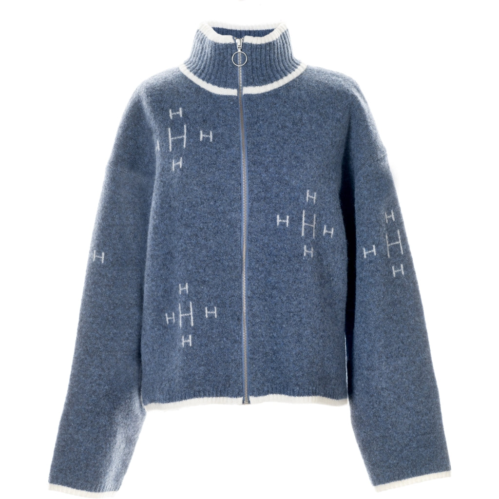 HÉST - Jakker - Iben Zip Jacket - Blue With White - Villoid