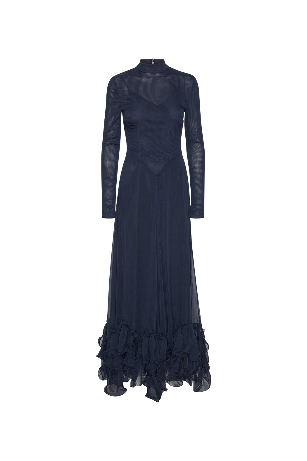 ROTATE Birger Christensen - Kjoler - Chiffon Maxi Ruffle Dress - Sky ...