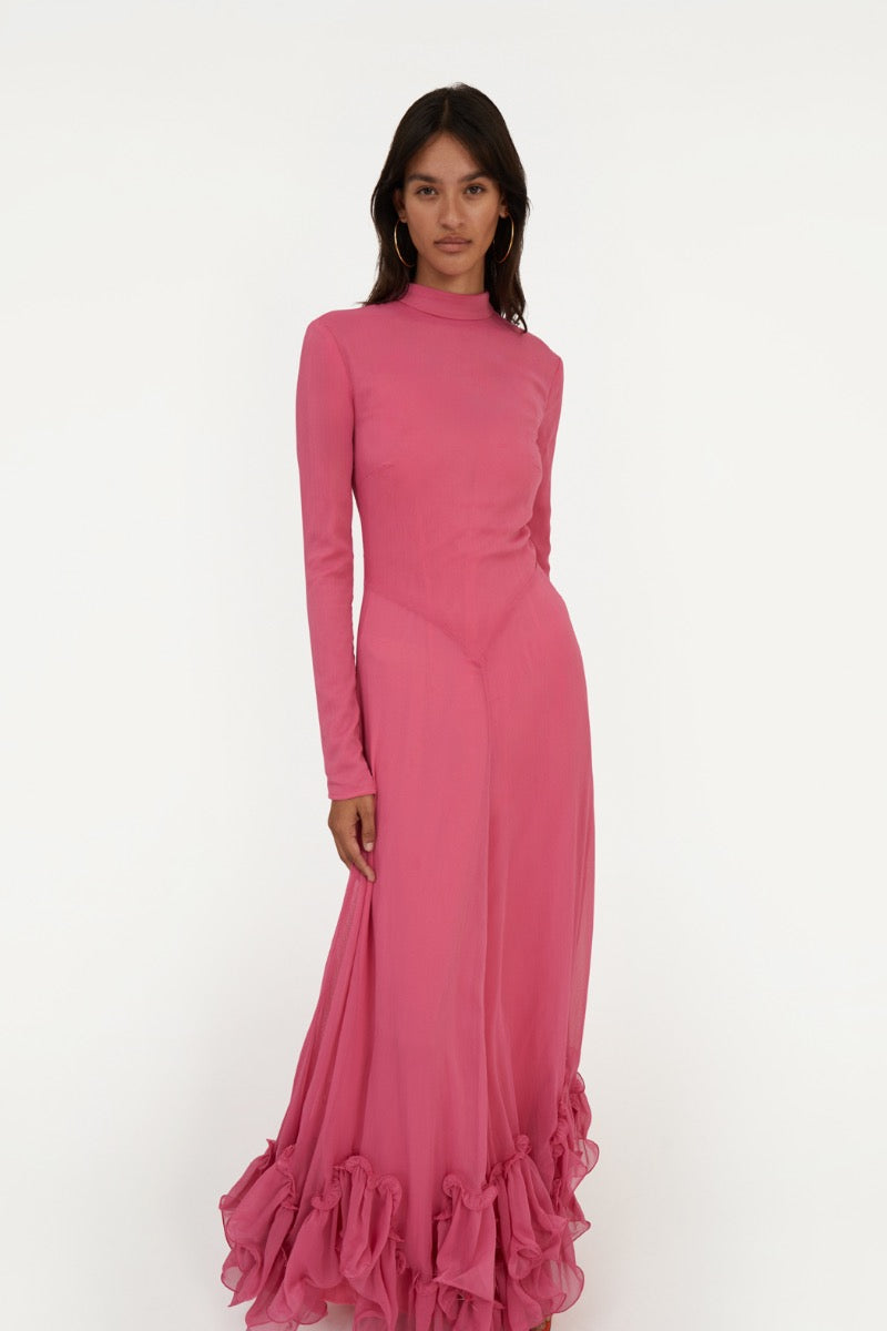 ROTATE Birger Christensen - Kjoler - Chiffon Maxi Ruffle Dress ...