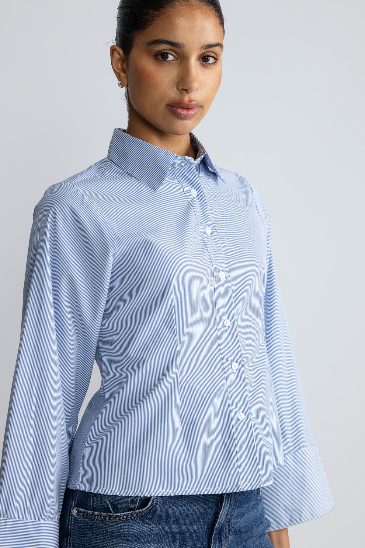 Neo Noir - Bluser & skjorter - Rosa Mini Stripe Shirt - Blue - Villoid