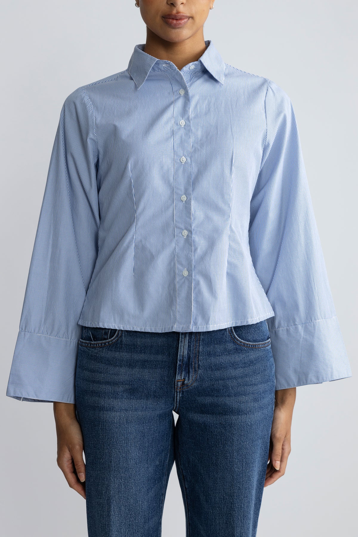 Neo Noir - Bluser & skjorter - Rosa Mini Stripe Shirt - Blue - Villoid
