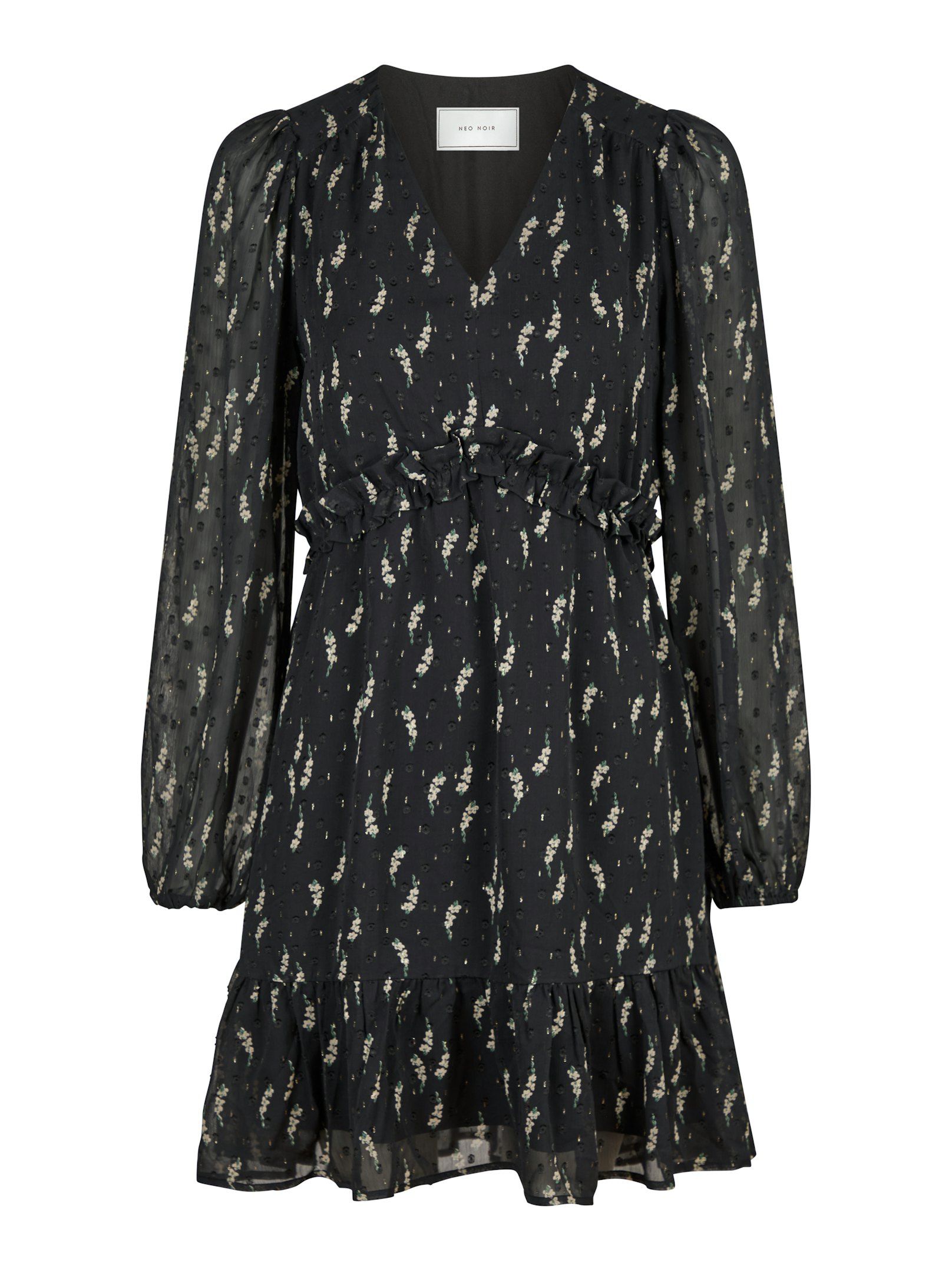 Neo Noir - Kjoler - Bethie Flower Branch Dress - Black - Villoid