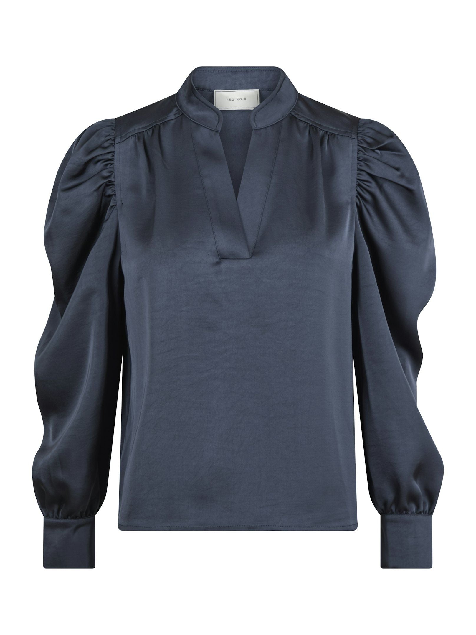 Neo Noir - Bluser & skjorter - Rosslyn Heavy Sateen Blouse - Midnight ...