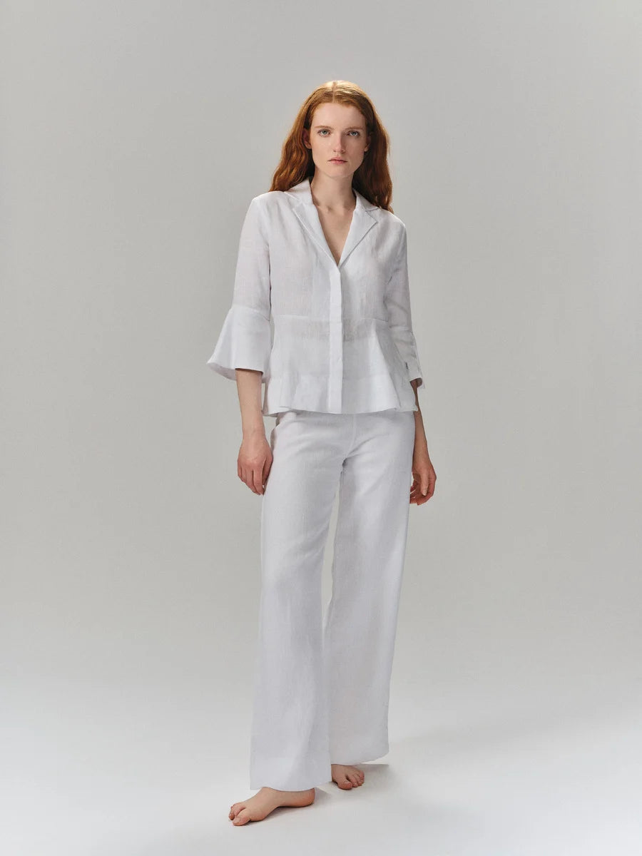 Ella & il - Bluser & skjorter - Guro Linen Shirt - White - Villoid