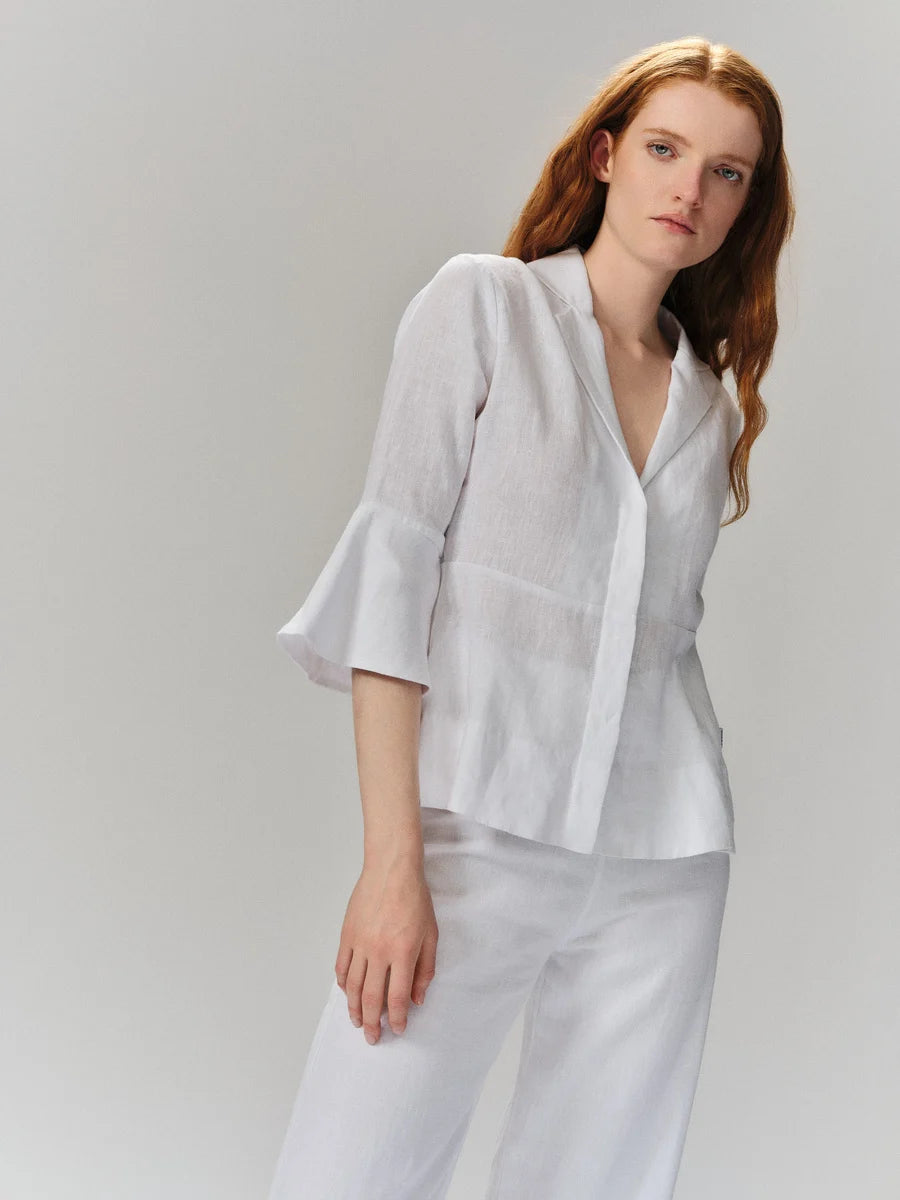 Ella & il - Bluser & skjorter - Guro Linen Shirt - White - Villoid