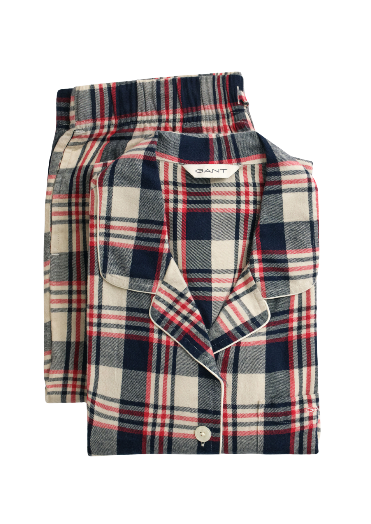 GANT - Undertøy - Flannel Pajama Set Gift Box - Ruby Red - Villoid