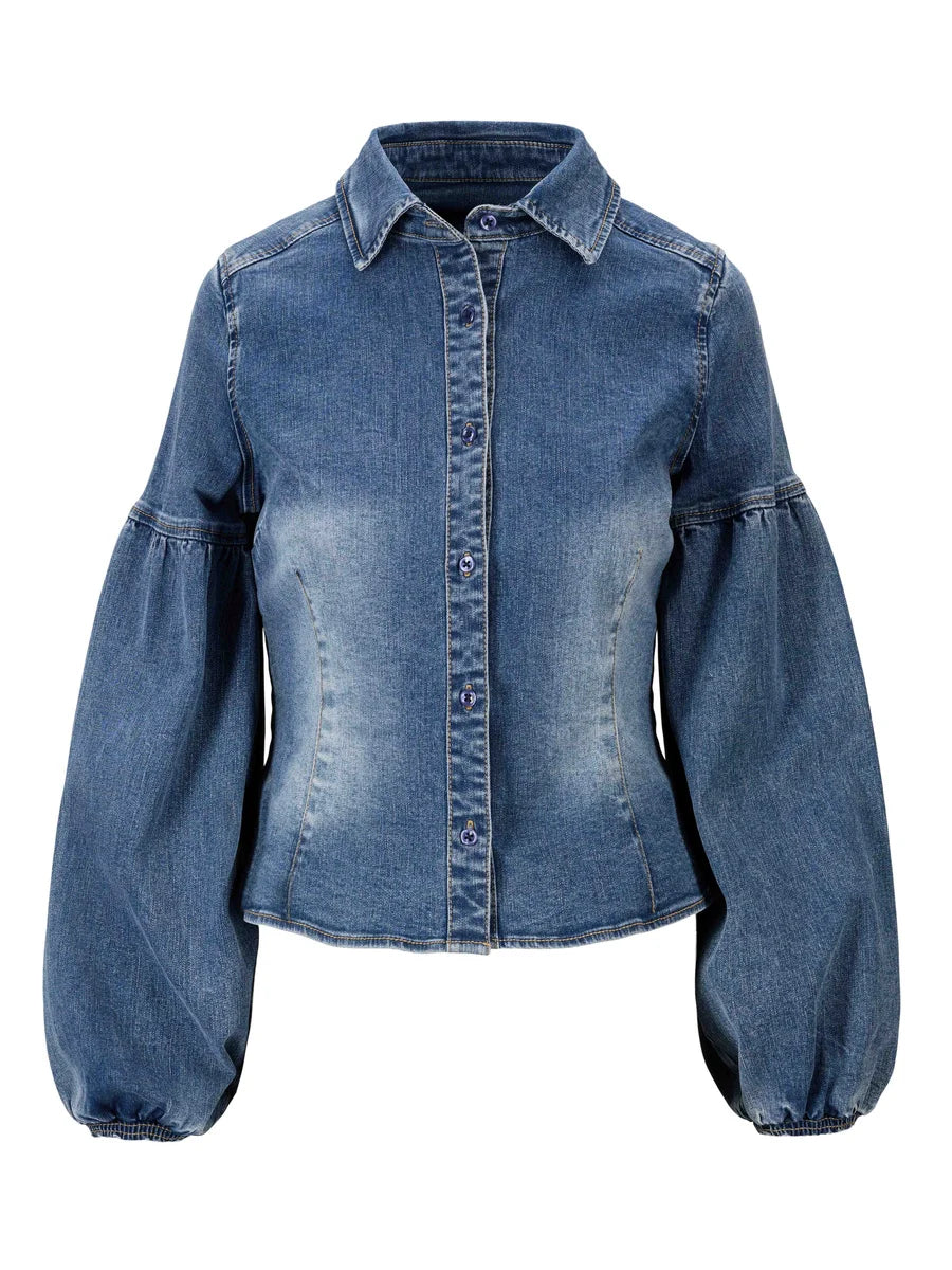 Ella & il - Bluser & skjorter - Janne Blue Denim Blouse - Blue Denim ...