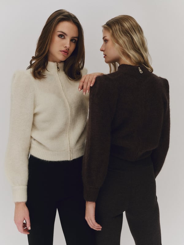 Ella & il - Gensere - Venja Chunky Sweater - Dark Brown - Villoid