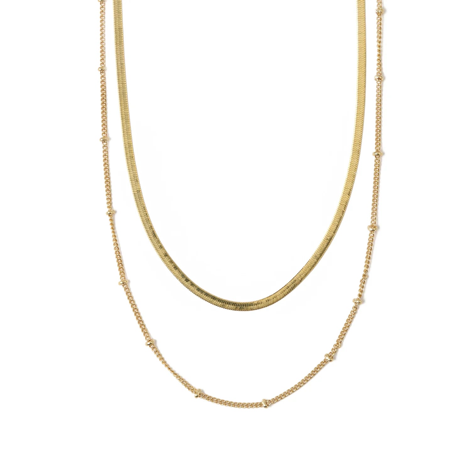 Satellite Flat Snake Layered Chains - Pale Gold – VILLOID