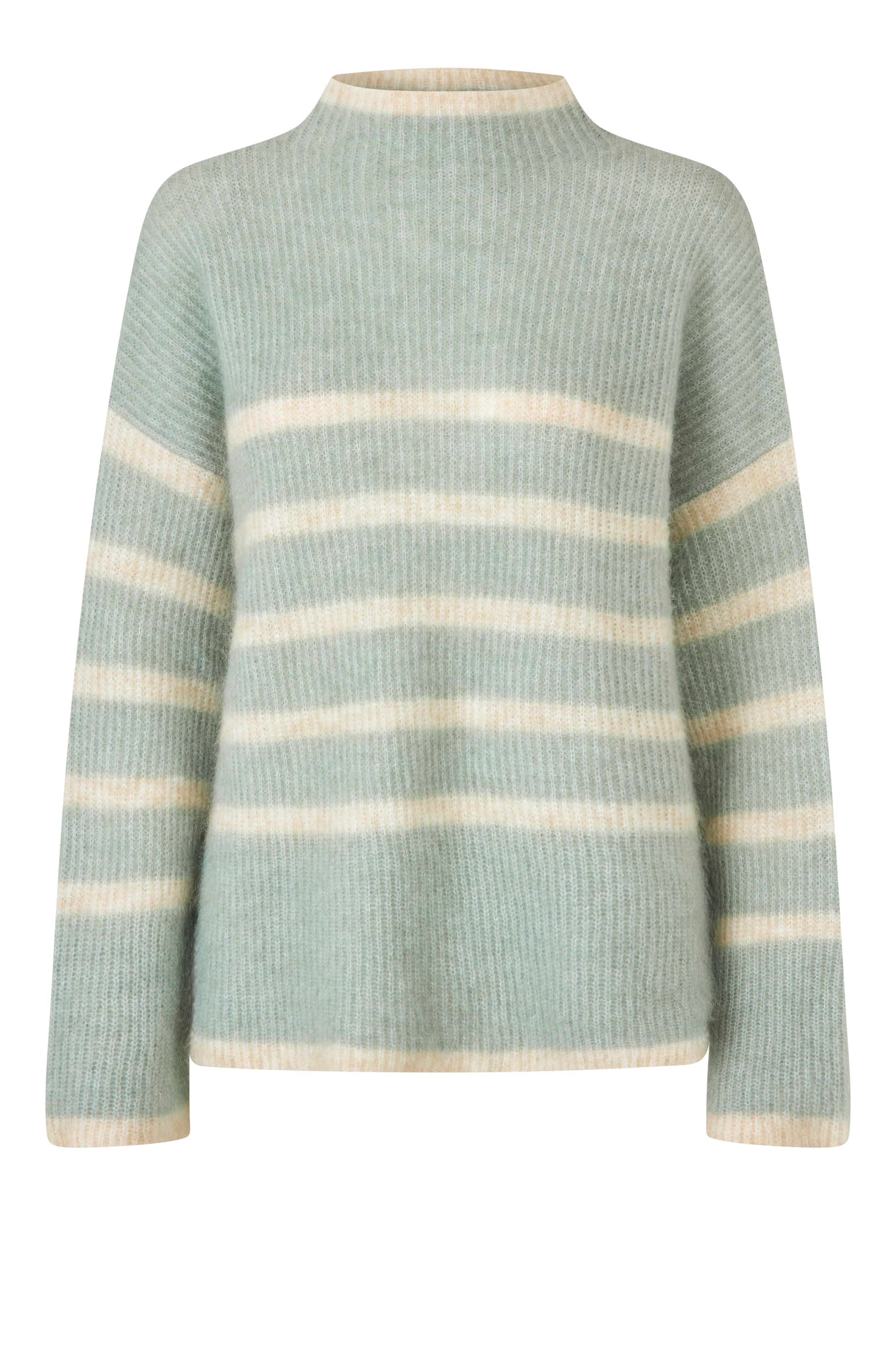 Second Female - Gensere - Ovalis Knit T-Neck - Slate Green - Villoid