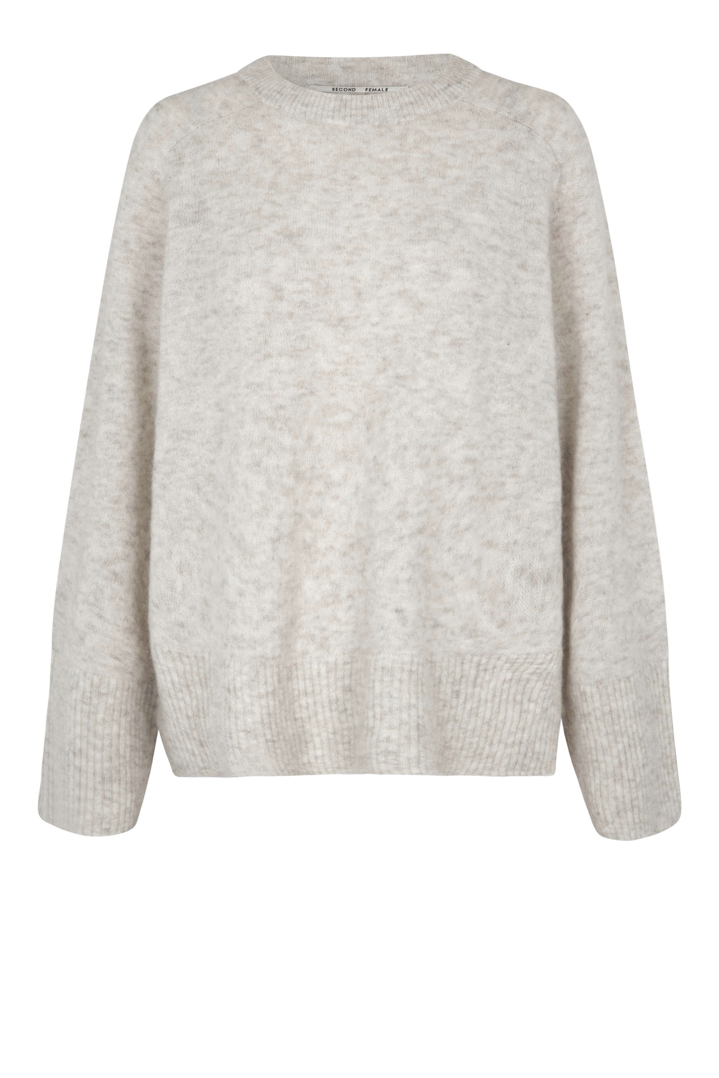 Second Female - Gensere - Brookline Knit Raglan O-Neck - Moonbeam - Villoid