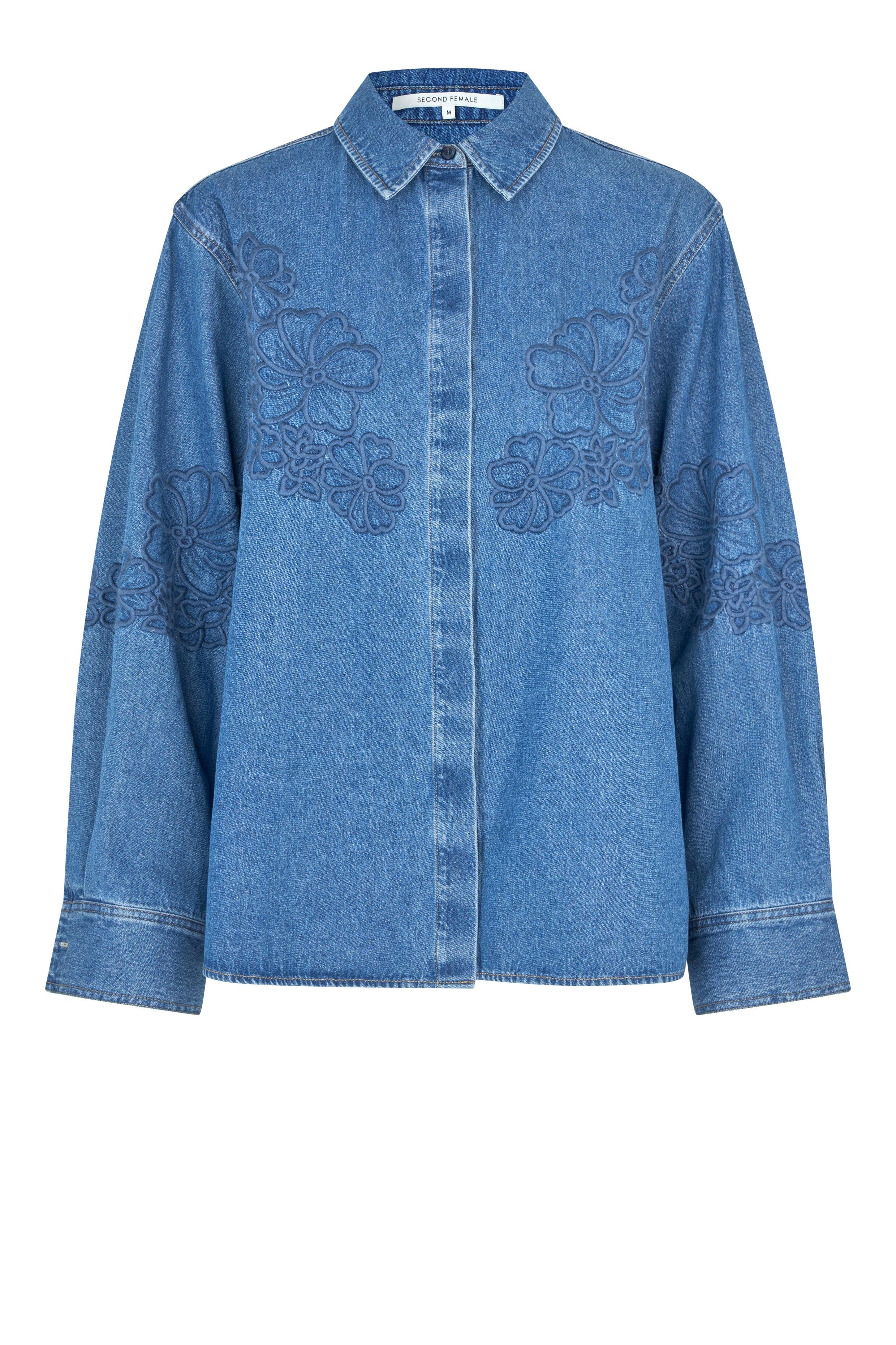 Second Female - Bluser & skjorter - Cornelia Denim Shirt - Blue Denim ...