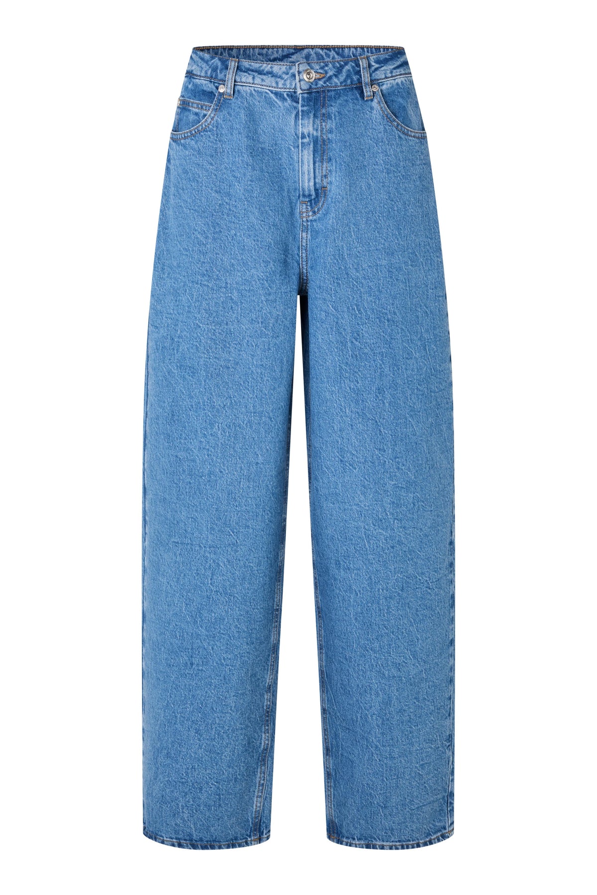 Second Female - Jeans - Belton Barrel Denim Jeans - Blue Denim - Villoid