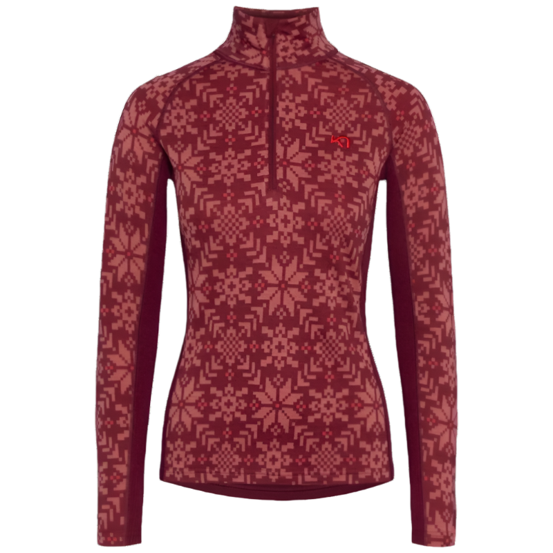 Kari Traa - Undertøy - Edith Half Zip - Burgundy Red - Villoid