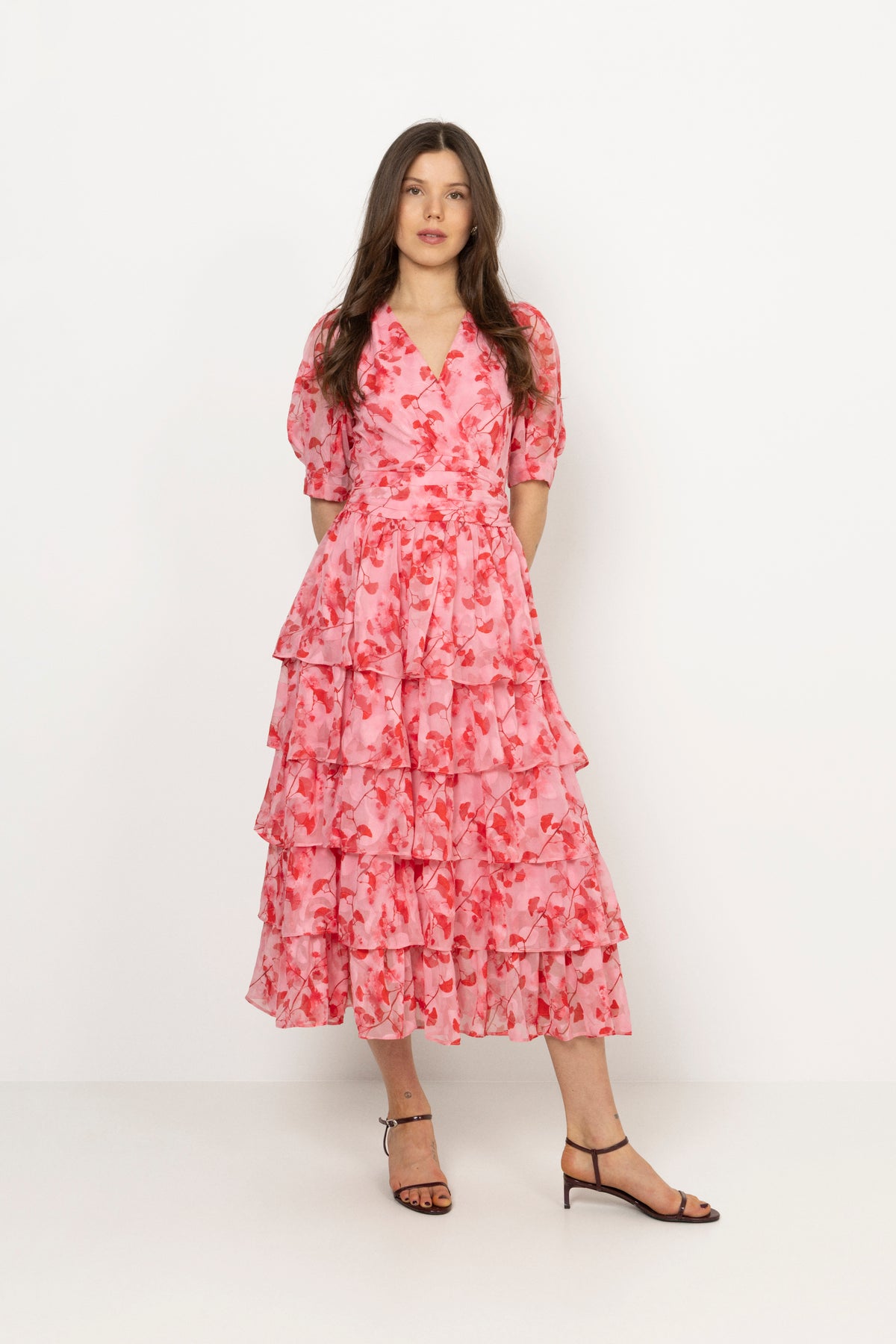 OSMINE af nor - Kjoler - Jade Goddess Midi Dress - Pink/Red - Villoid