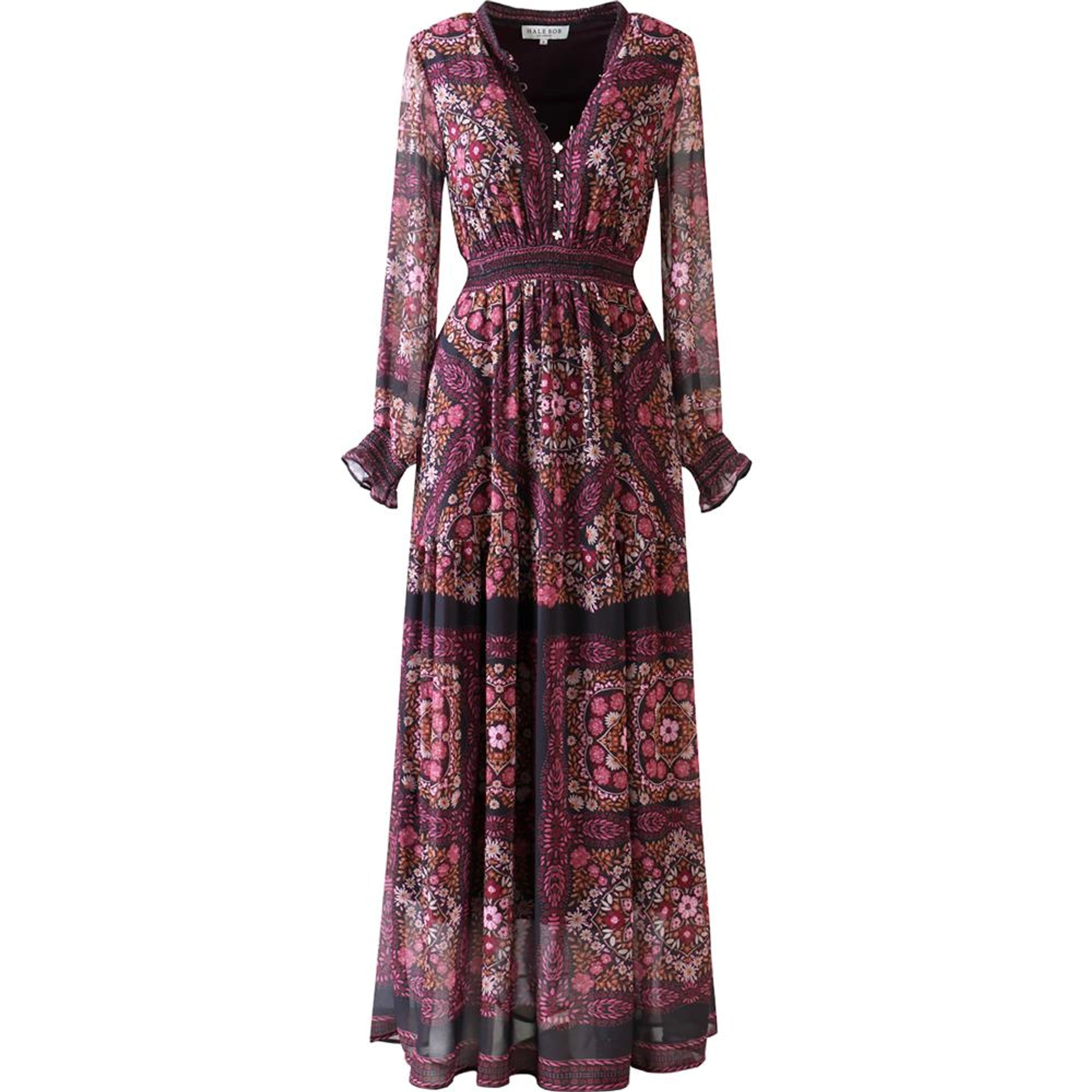 Hale Bob - Kjoler - Marisol Dress - Wine - Villoid