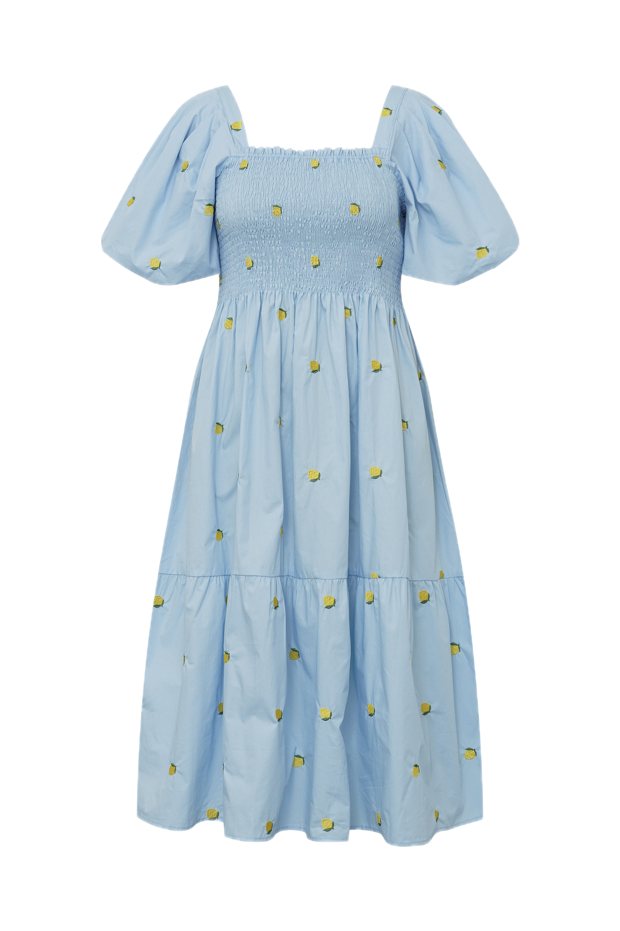 A-View - Kjoler - Cheri Fruit Dress - Light Blue/Yellow - Villoid