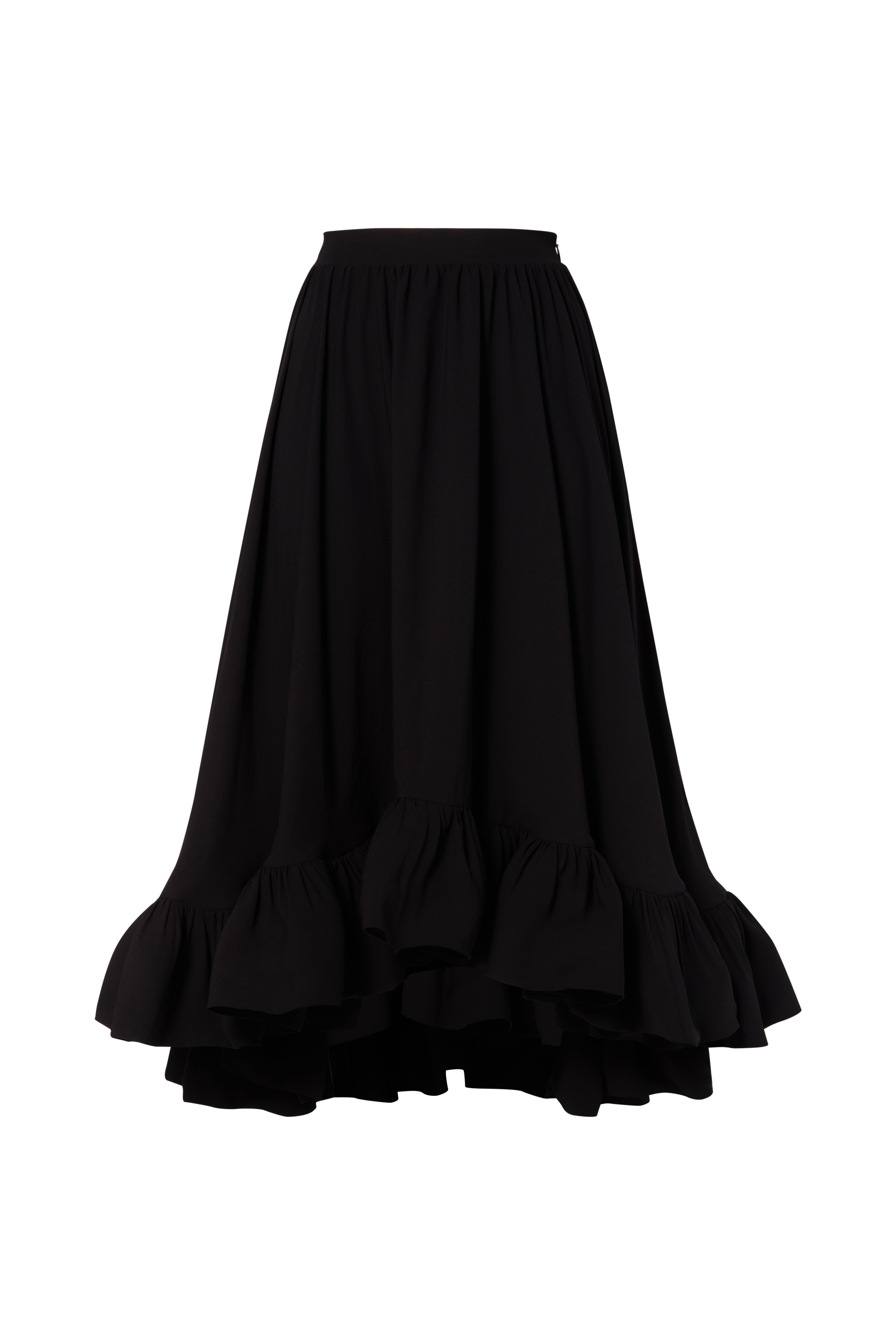 MALINA - Skjørt - Adriana Frilled Hem Midi Skirt - Black - Villoid