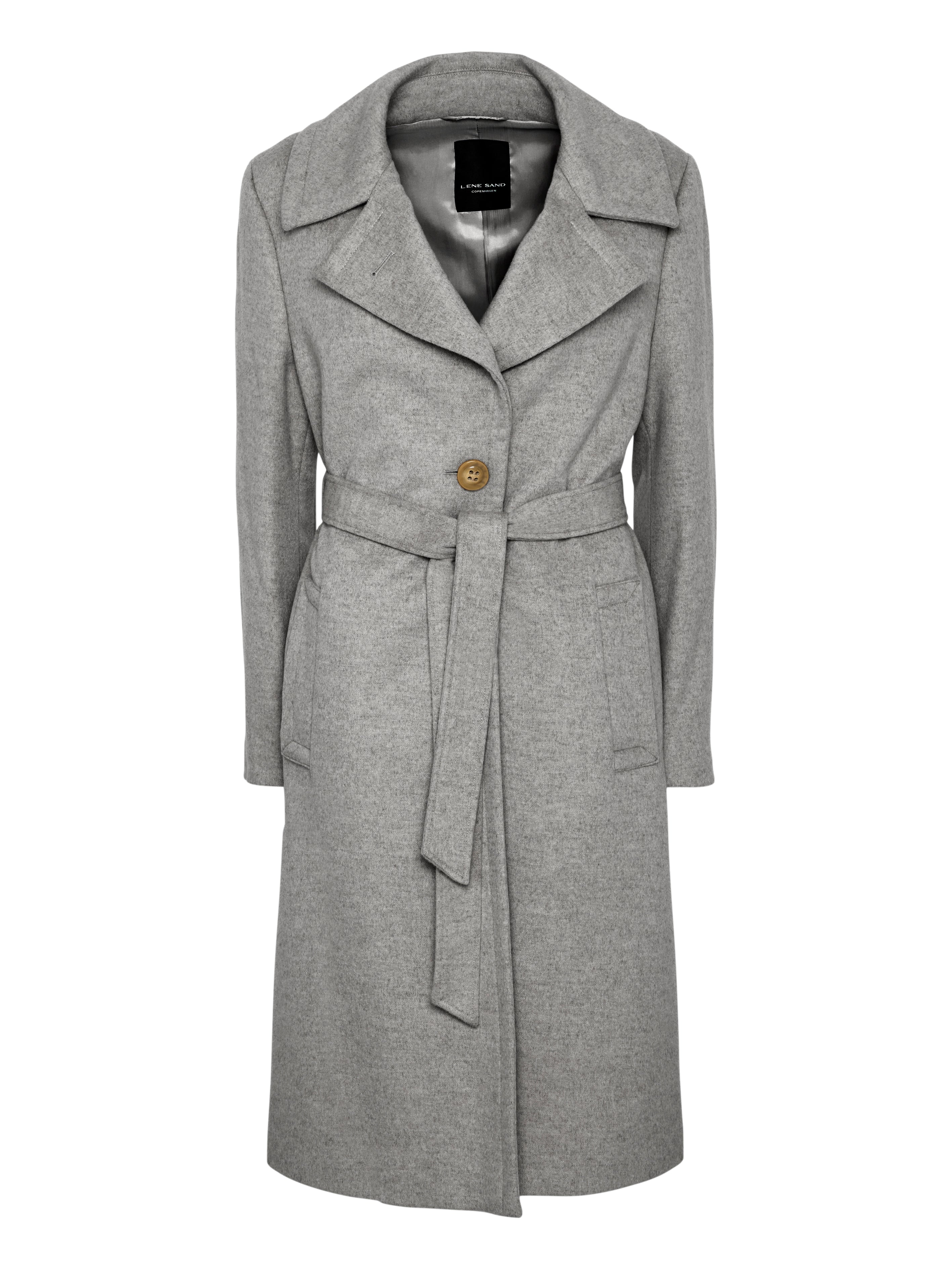 Sand Copenhagen - Jakker - Cashmere Coat W Clareta Belt Midi - Smoky ...