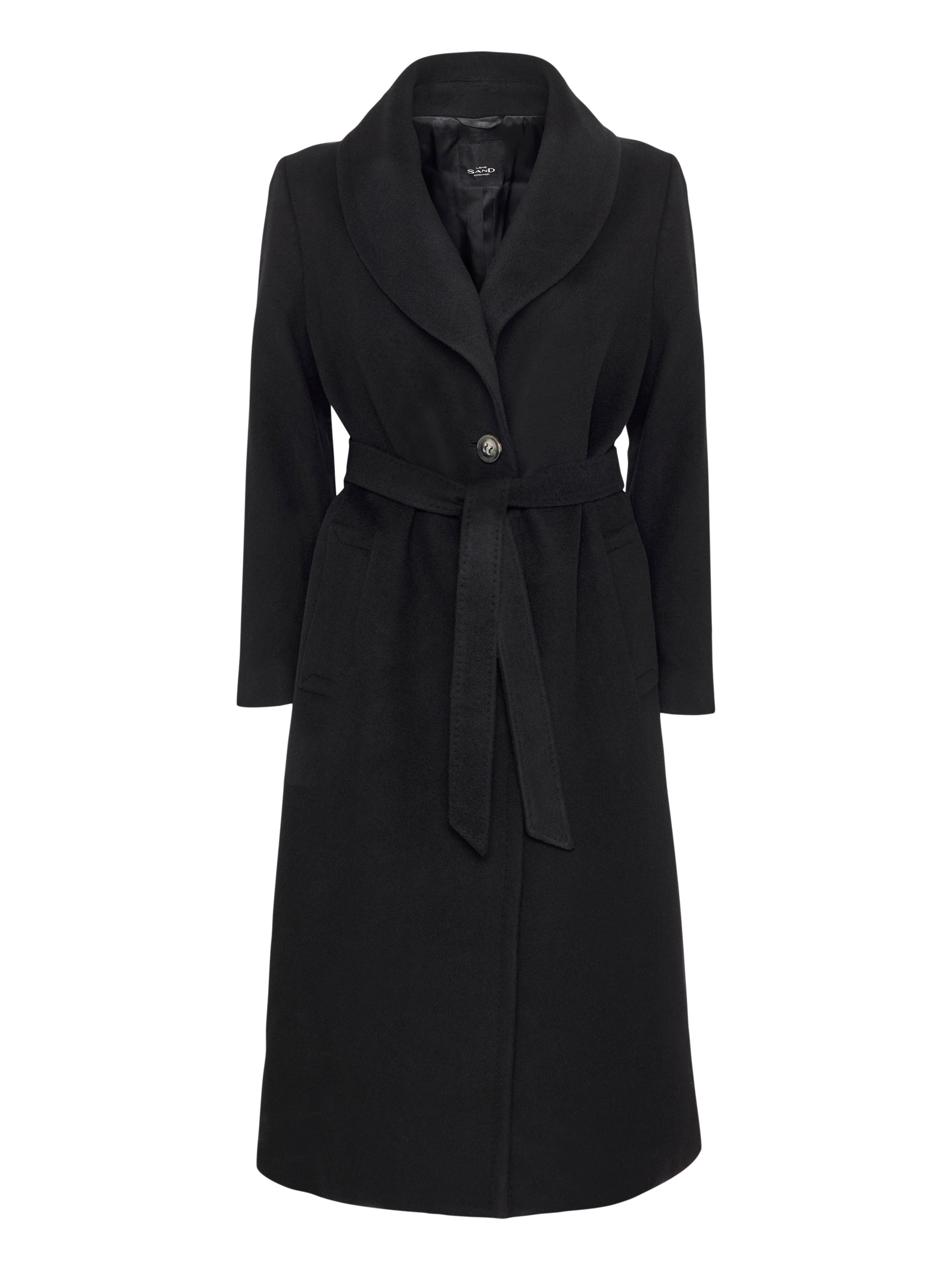 Sand Copenhagen - Jakker - Cashmere Coat W Clareta Shawl - Ebony Black ...