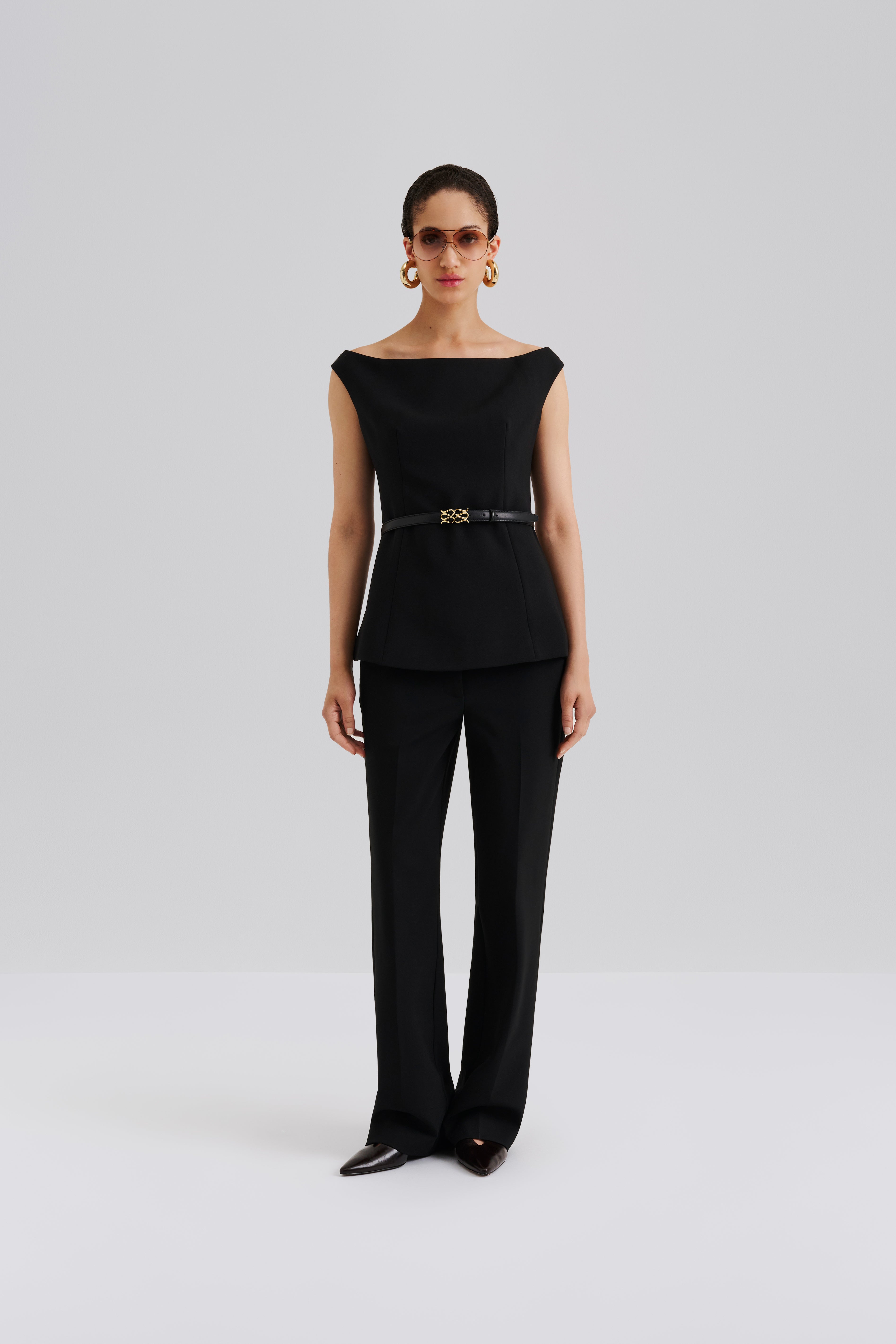 MALINA - T-skjorter & topper - Diora Half Off Shoulder Top - Black ...