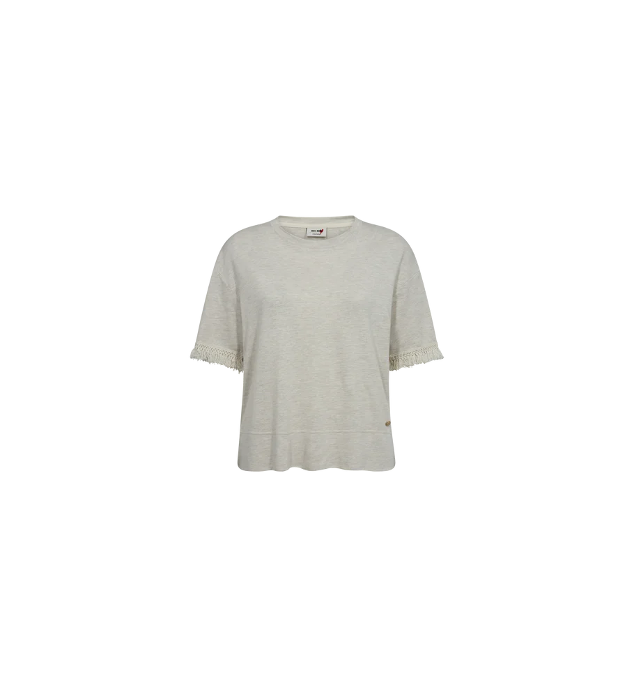 Mos Mosh - T-skjorter & topper - Kalu O-Ss Fringe Tee - Cement - Villoid