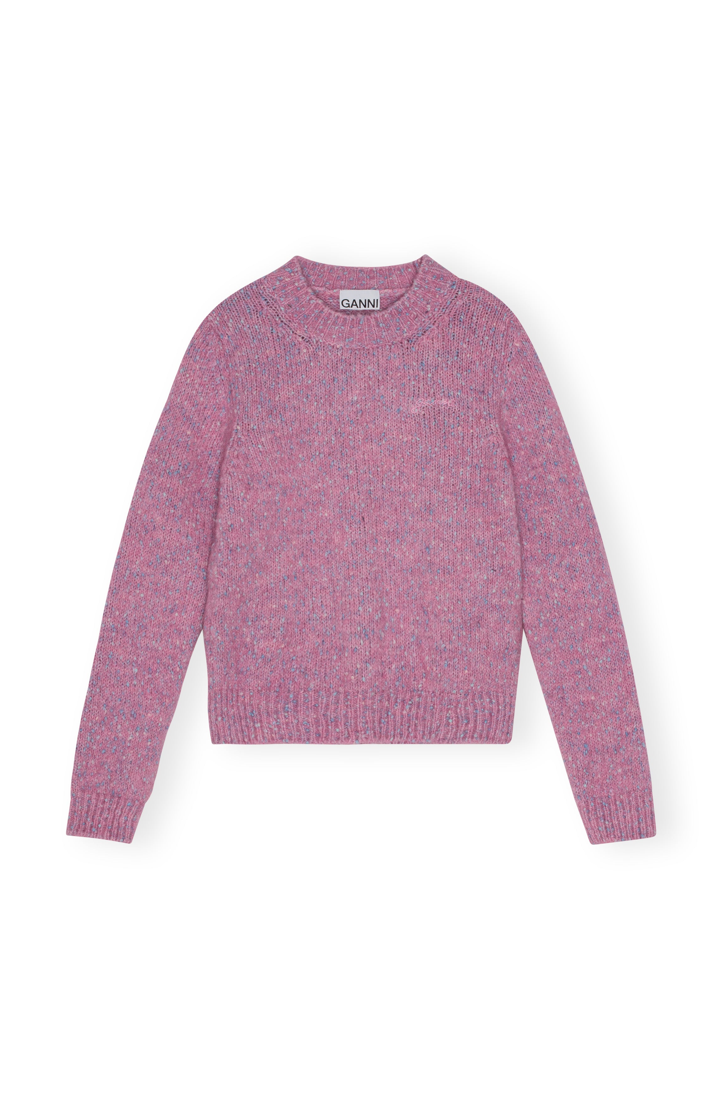 Ganni - Gensere - Alpaca Cotton Mix O-Neck - Rose Violet - Villoid