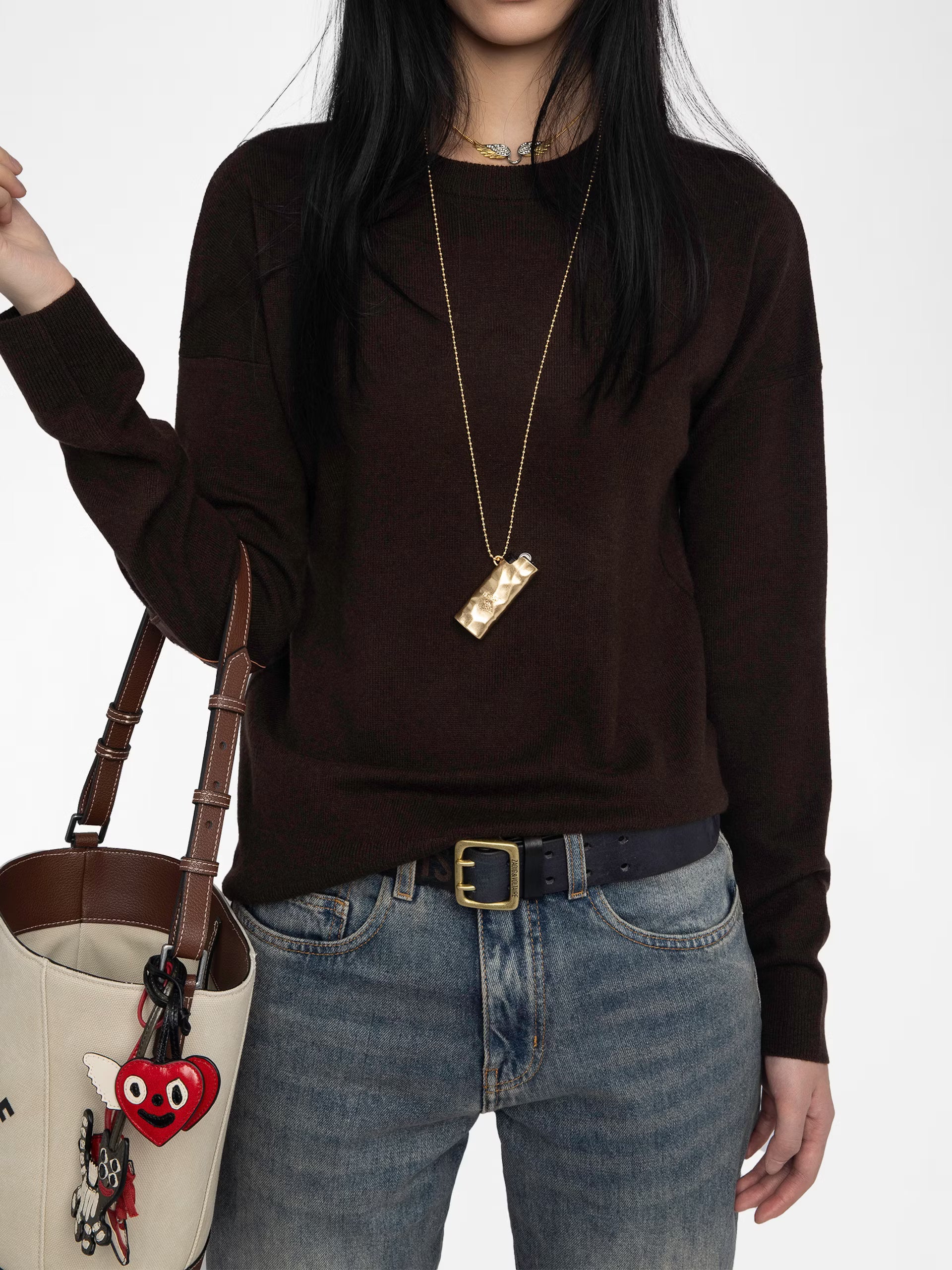 Zadig & Voltaire - Gensere - Cici Ws Patch Heart - Dark Chocolate - Villoid