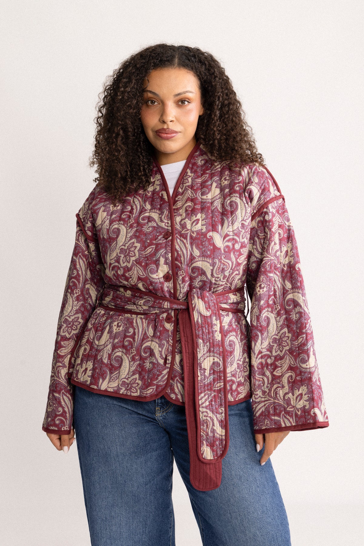 OSMINE af nor - Jakker - Una Quilted Jacket - Wine Paisley - Villoid