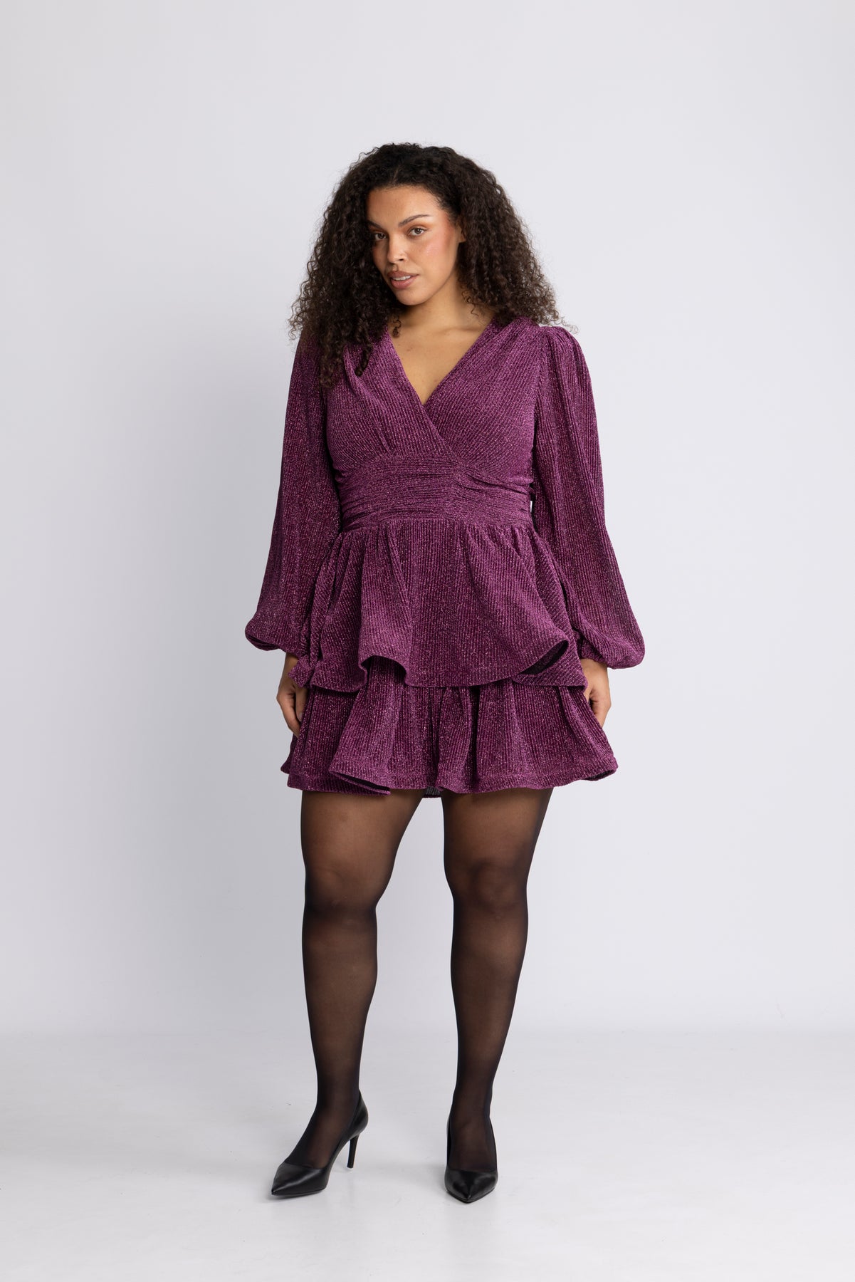 OSMINE af nor - Kjoler - Jade Wave Sparkle Dress - Dark Pink - Villoid