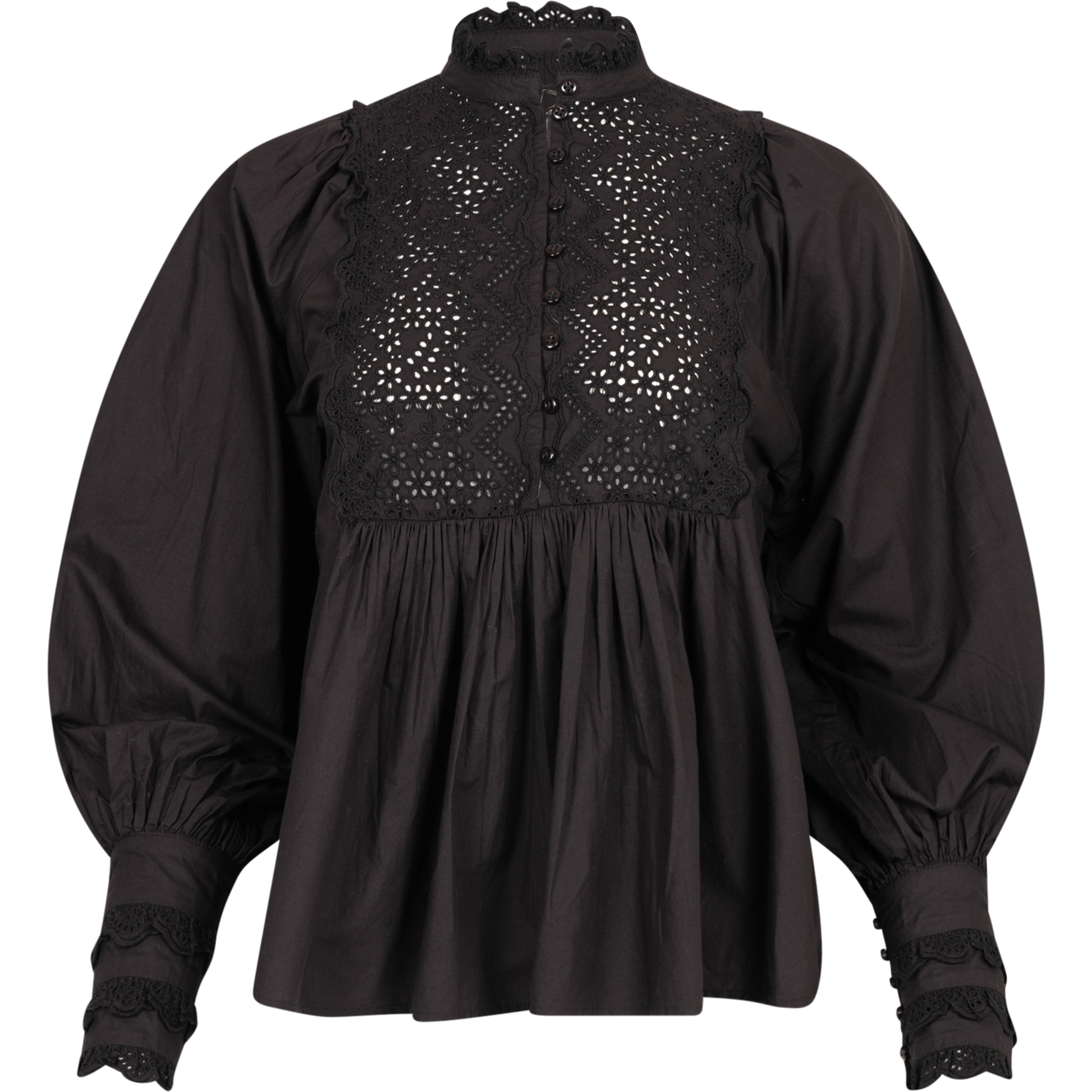 byTiMo - Bluser & skjorter - Décorated Poplin Blouse - Black - Villoid