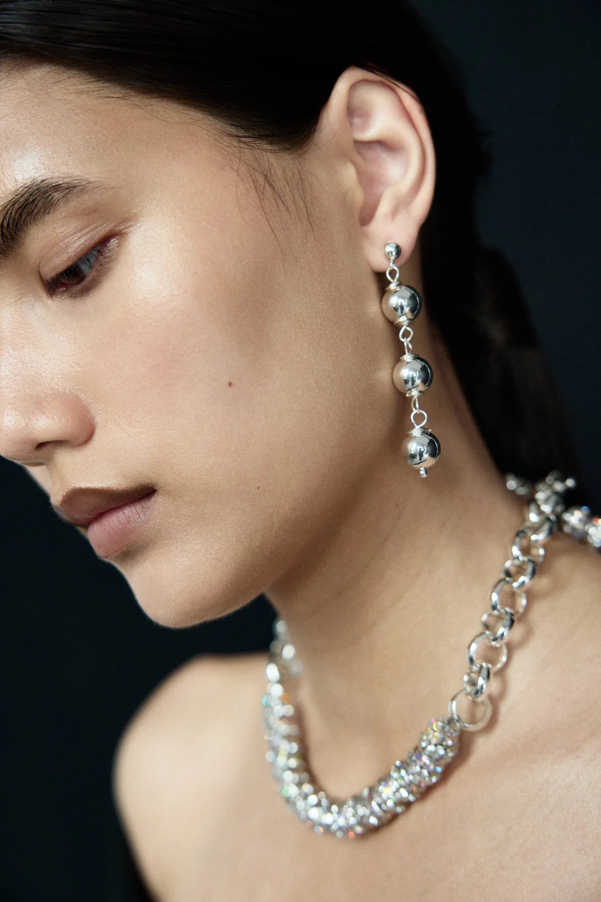 Pearl Octopuss.y - Smykker - Tiny Trio Sphere Earrings - Silver - Villoid