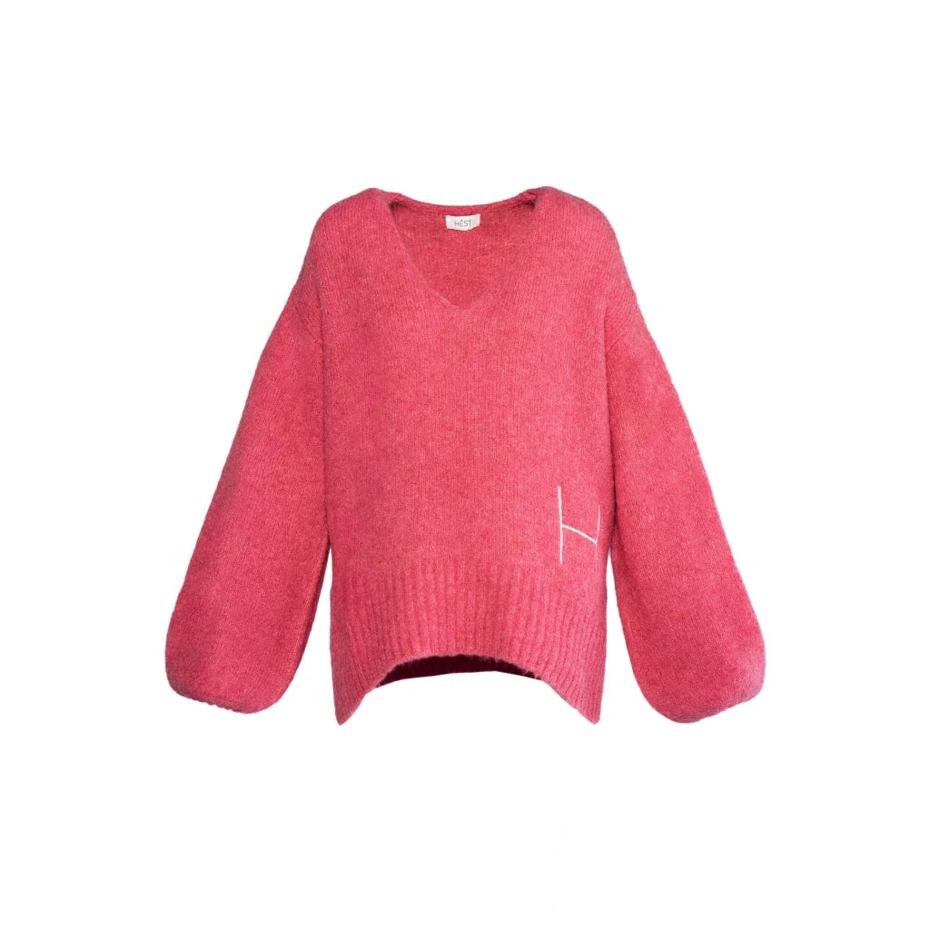 HÉST - Gensere - Sofie V-Neck Sweater - Chateau Rose - Villoid