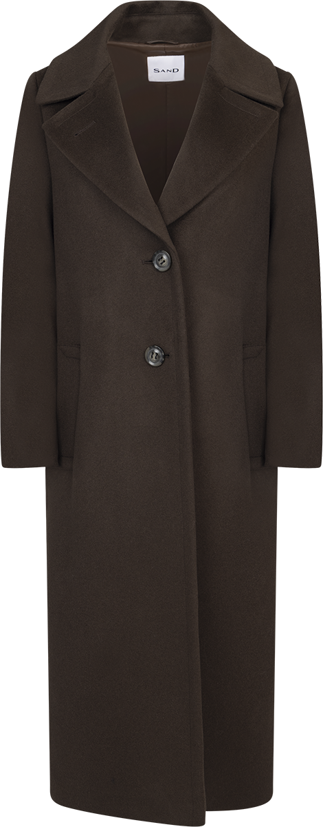 Sand Copenhagen - Jakker - Cashmere Coat W Clareta Long - Dark Brown ...