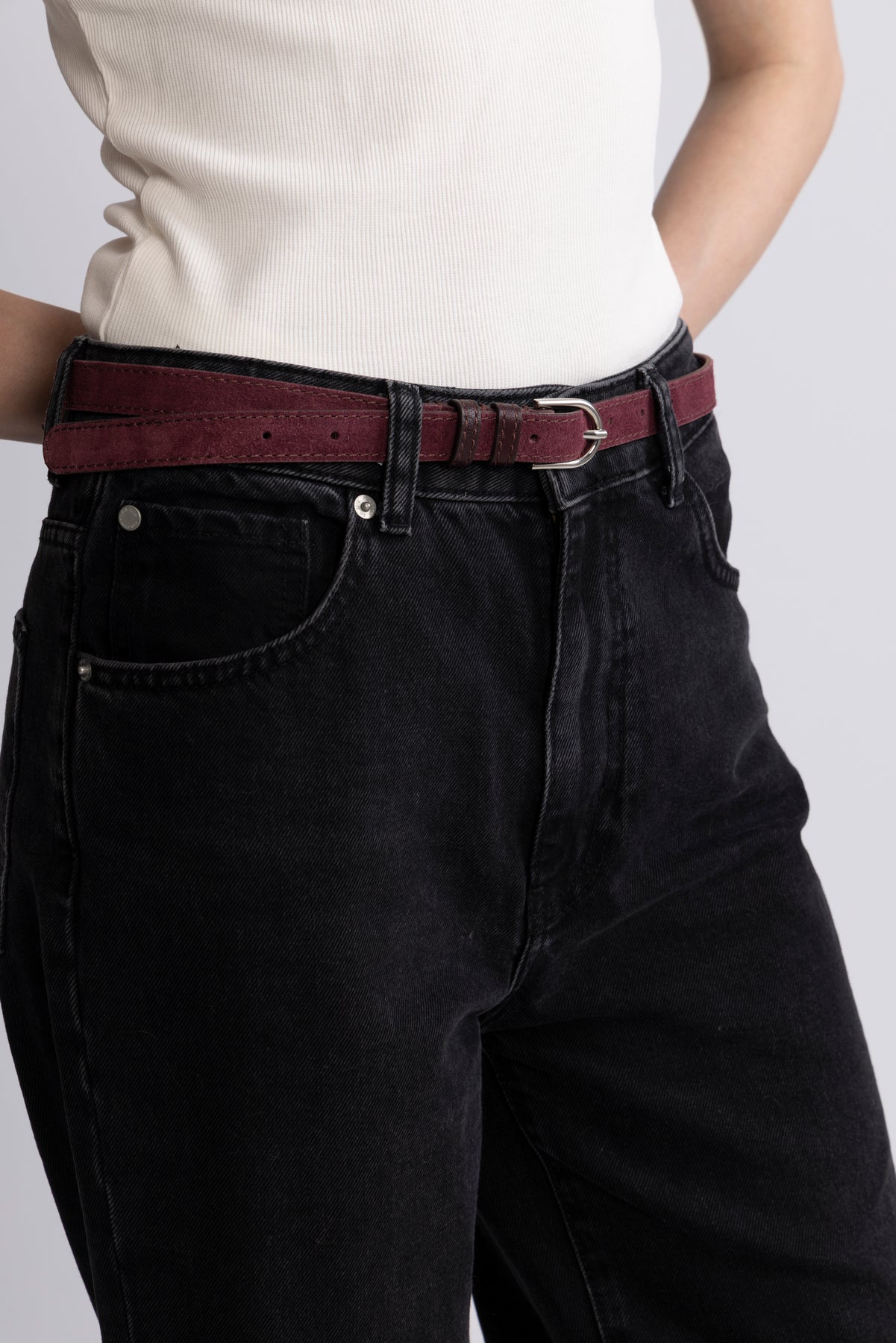 Becksöndergaard - Tilbehør - Suede Zoe Belt - Fig Red - Villoid