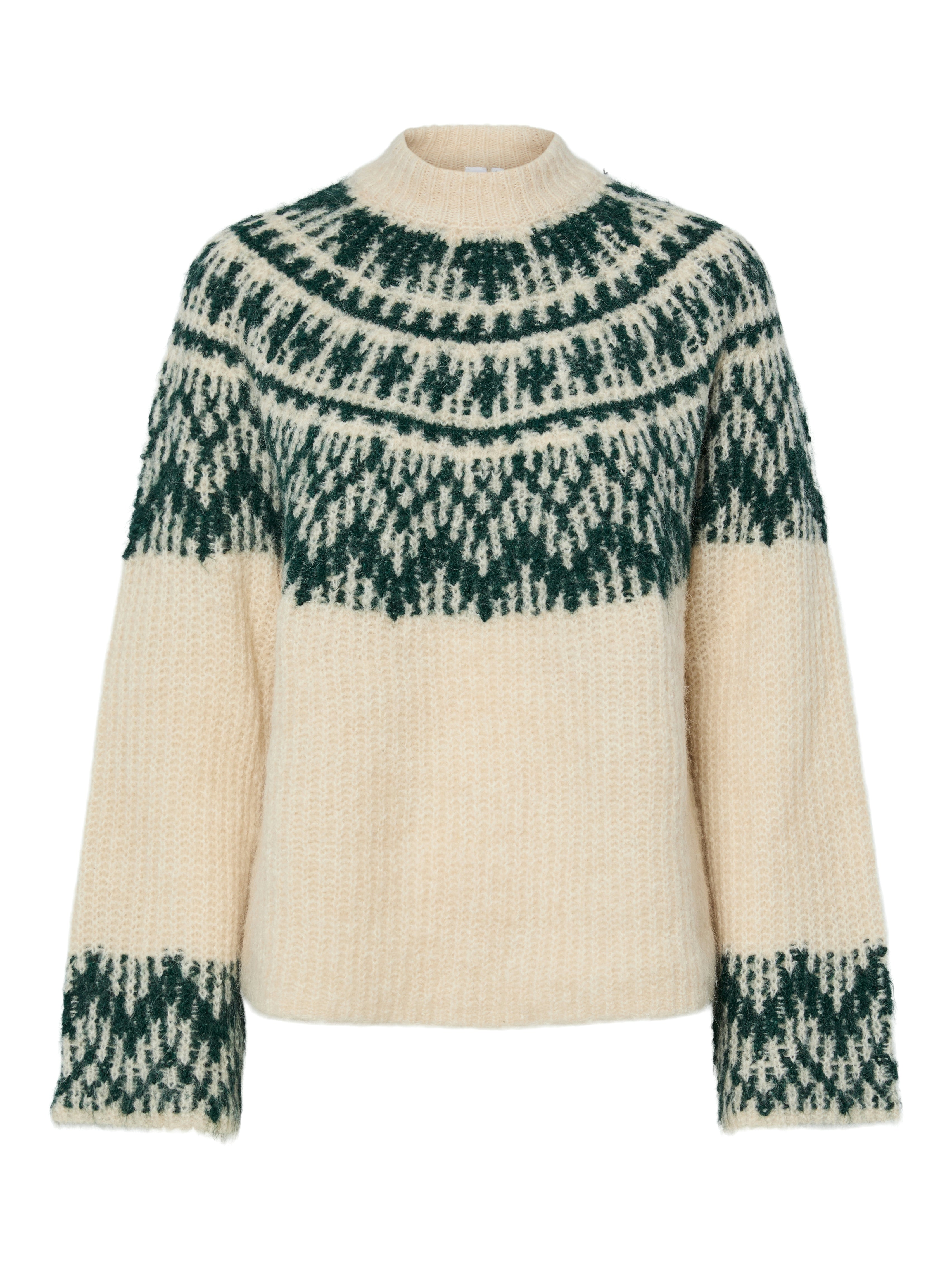 Y.A.S - Gensere - Yasliri Ls Wool Blend Knit Pullover - Birch Ponderosa ...