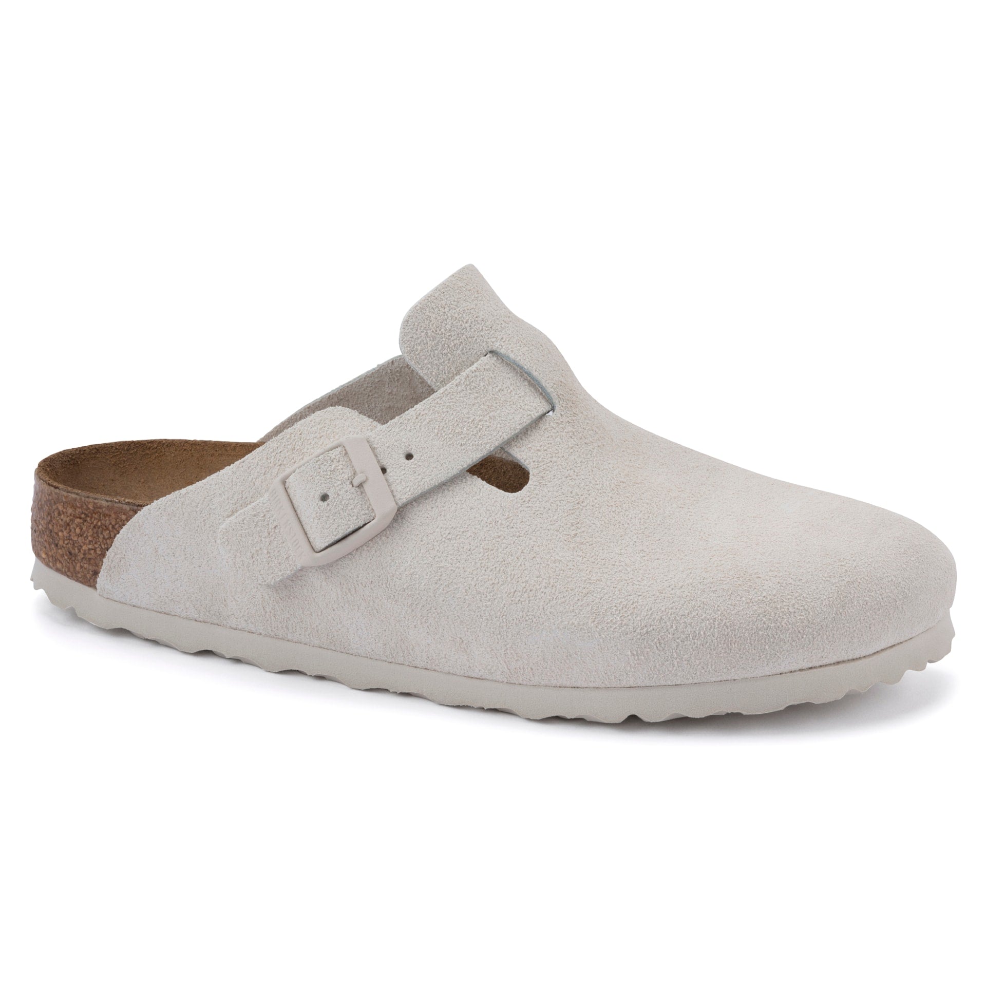 Birkenstock - Sko - Boston Suede Leather Narrow - Antique White - Villoid