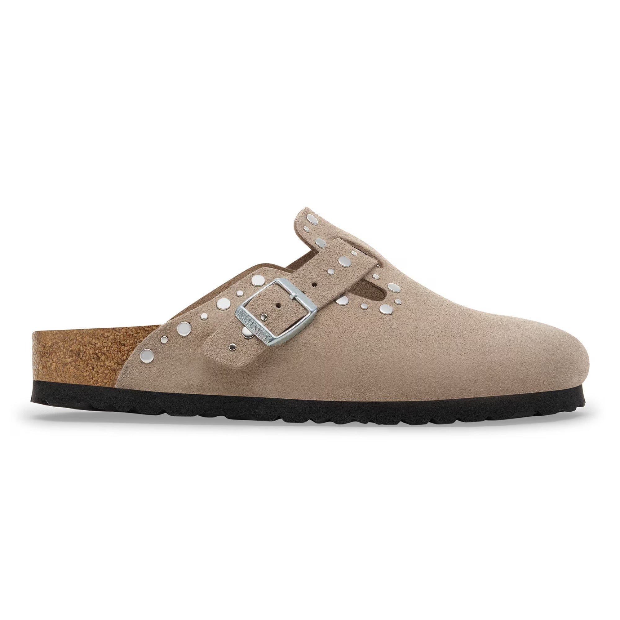 Birkenstock - Sko - Boston Rivet Suede Leather Narrow - Taupe - Villoid
