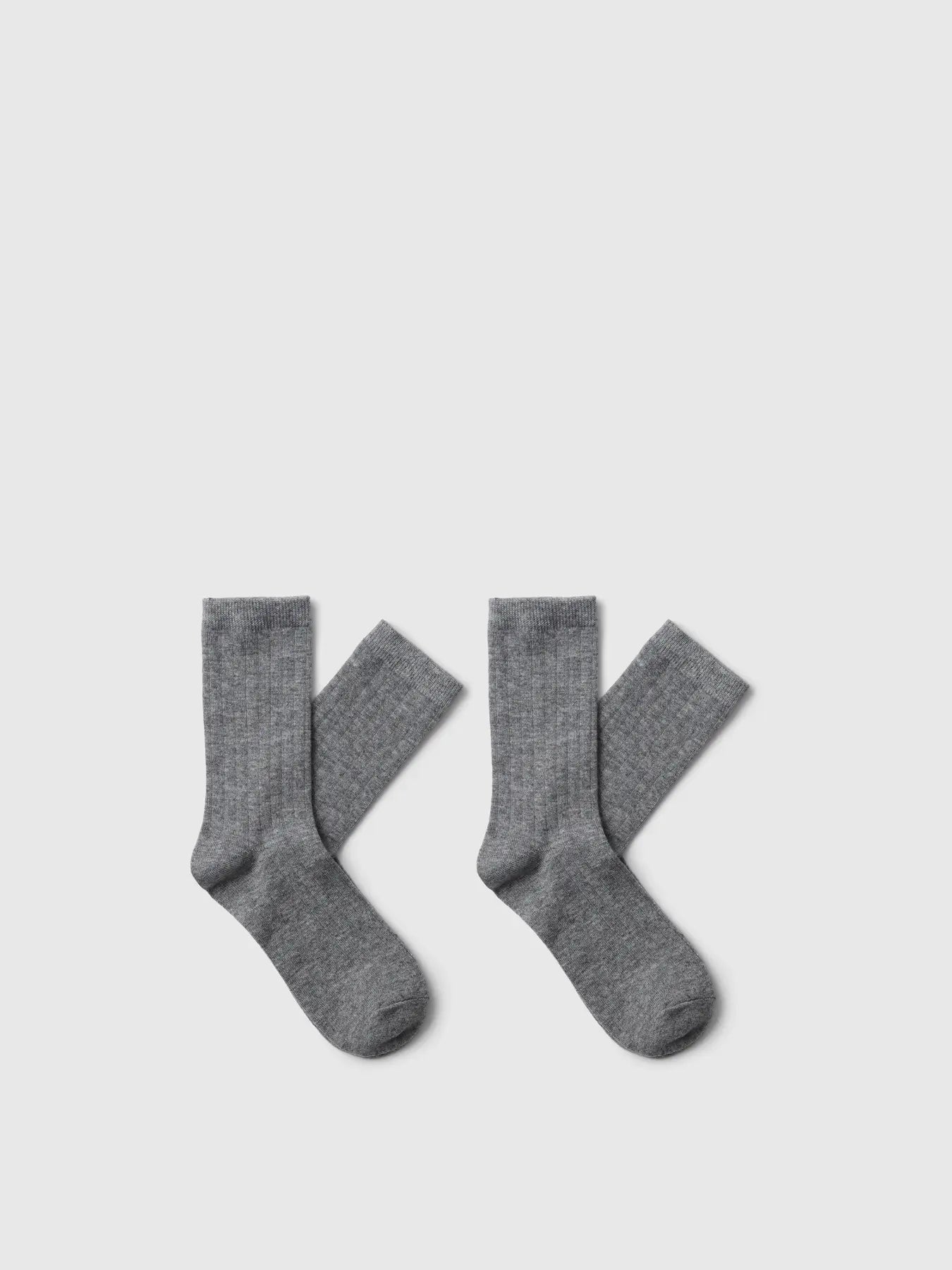 Selected Femme - Undertøy - Bobby 2-Pack Wool Blend Sock - Medium Grey ...
