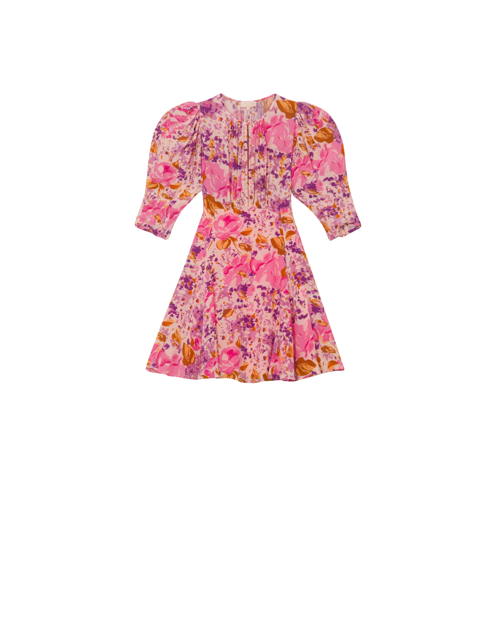byTiMo - Kjoler - Crepe Mini Dress - Watercolor Bloom - Villoid