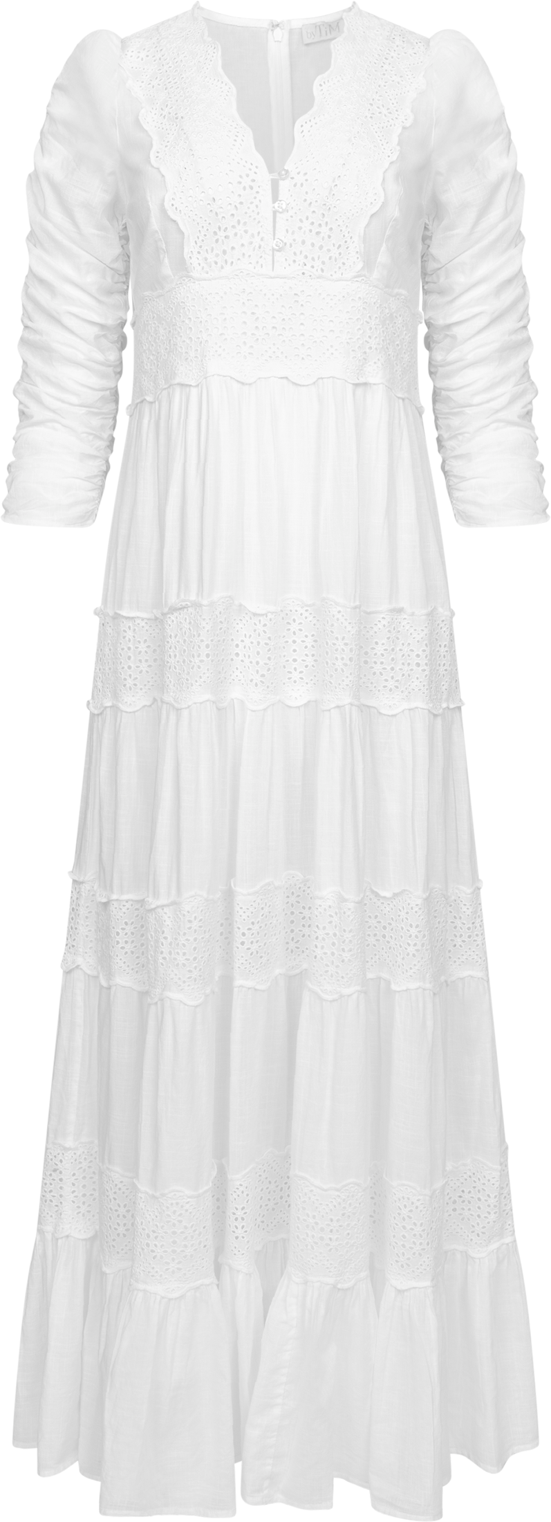 byTiMo - Kjoler - Cotton Slub Maxi Dress - White - Villoid