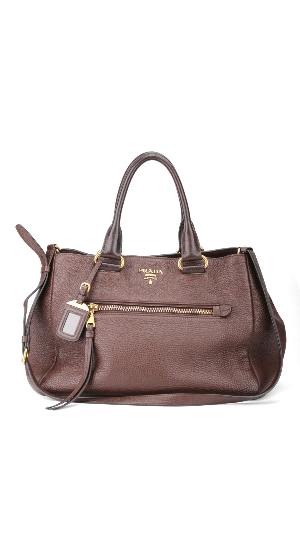 Prada Vintage - Vesker - Prada Vitello Daino Tote Bag 2 - Brown - Villoid
