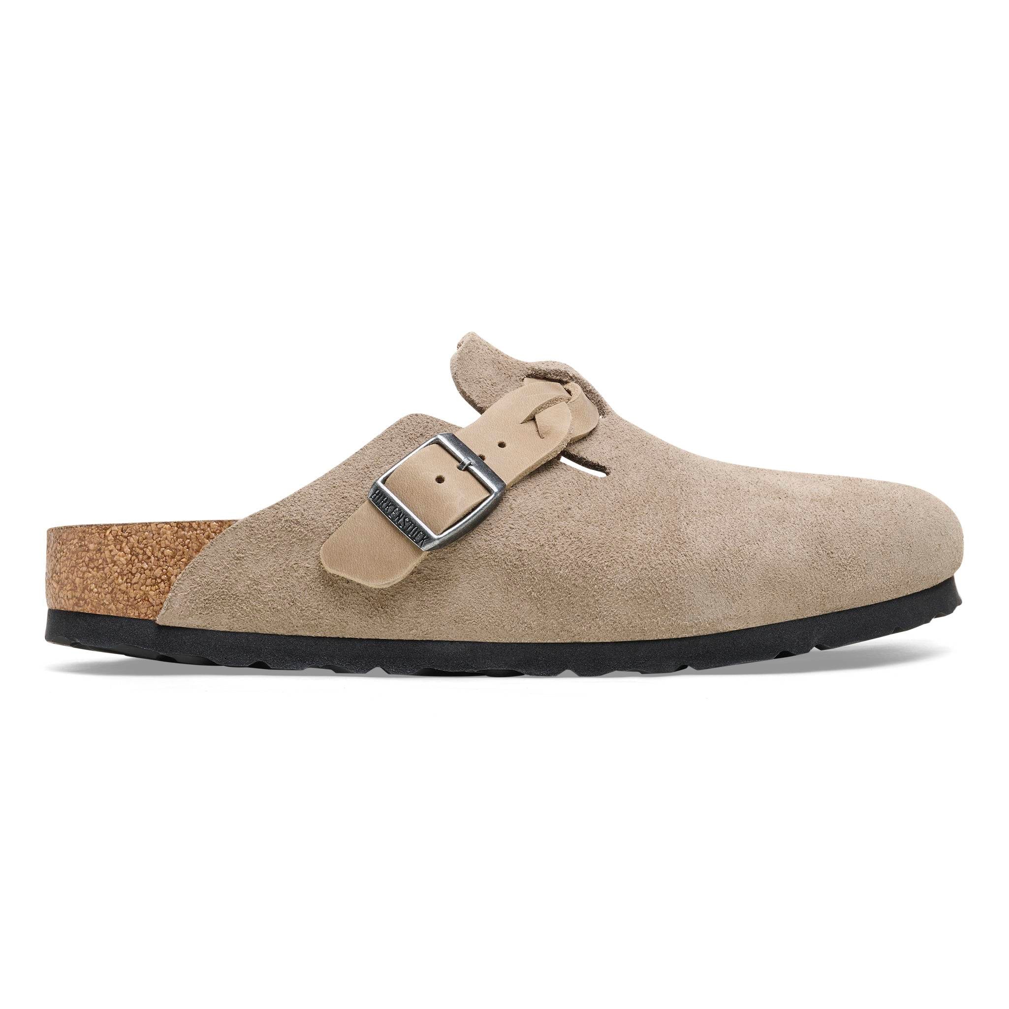 Birkenstock - Sko - Boston Braided Suede Leather Narrow - Taupe - Villoid