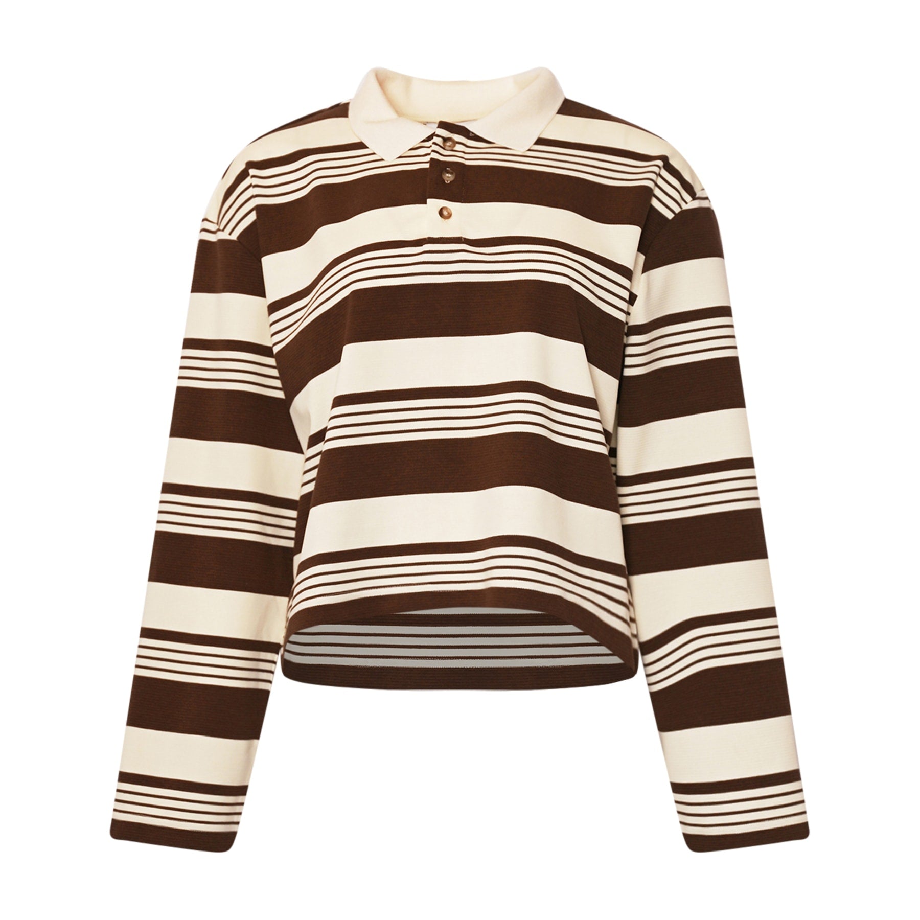 Noella - T-skjorter & topper - Lynlee Polo - Brown Offwhite Stripe ...