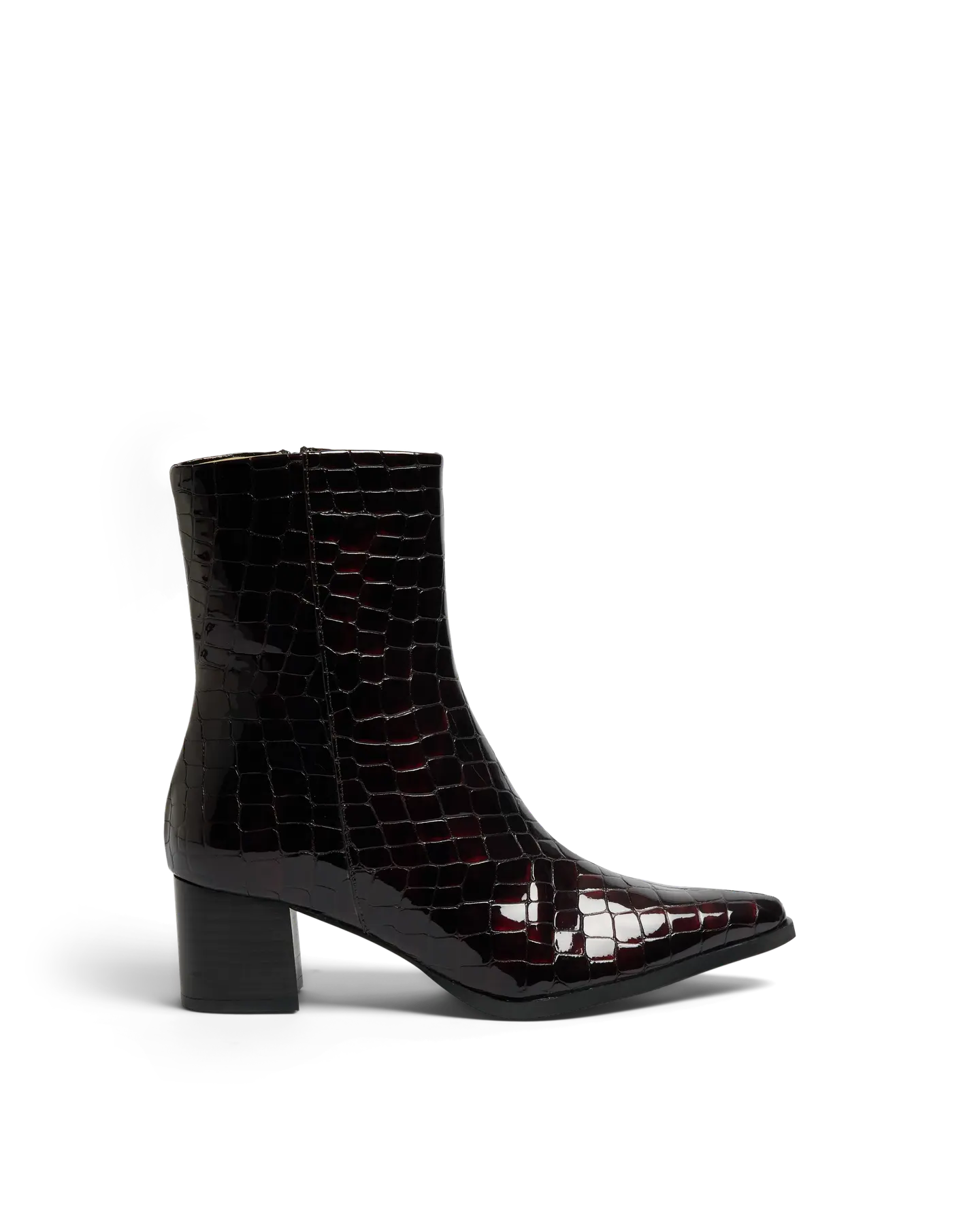 Selected Femme - Sko - Stine Leather Boot - Fig Croco - Villoid