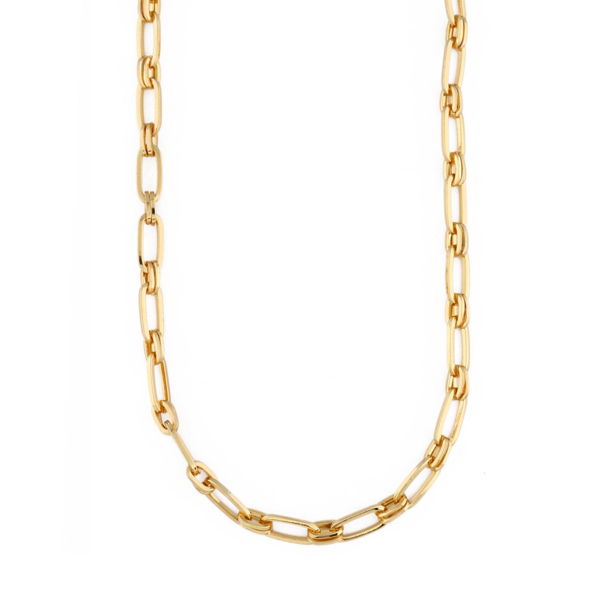 Orelia - Smykker - Linear Link Chain Necklace 16" - Pale Gold - Villoid