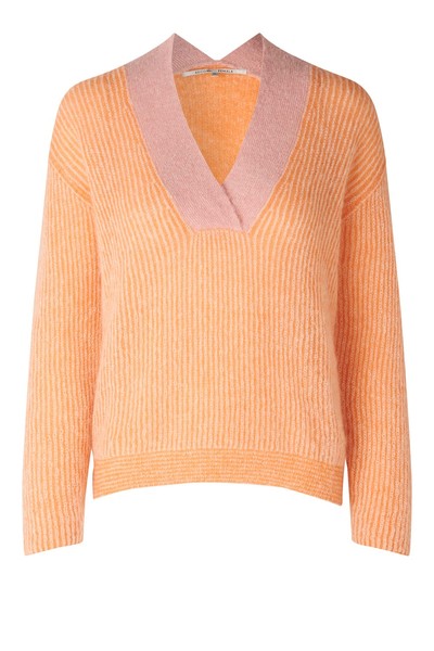 Second Female - Gensere - Vibse Knit V-Neck - Apricot - Villoid